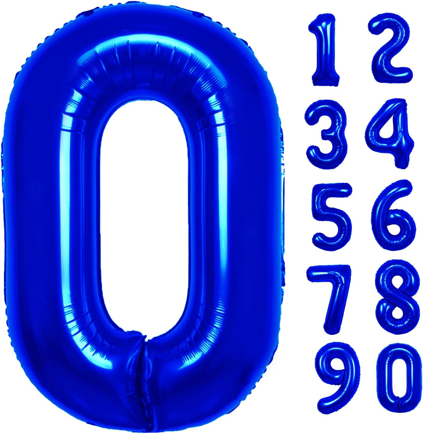 Amazon.com: 40 inch Navy Blue Number 0 Balloon, Giant Large 0 Foil ...