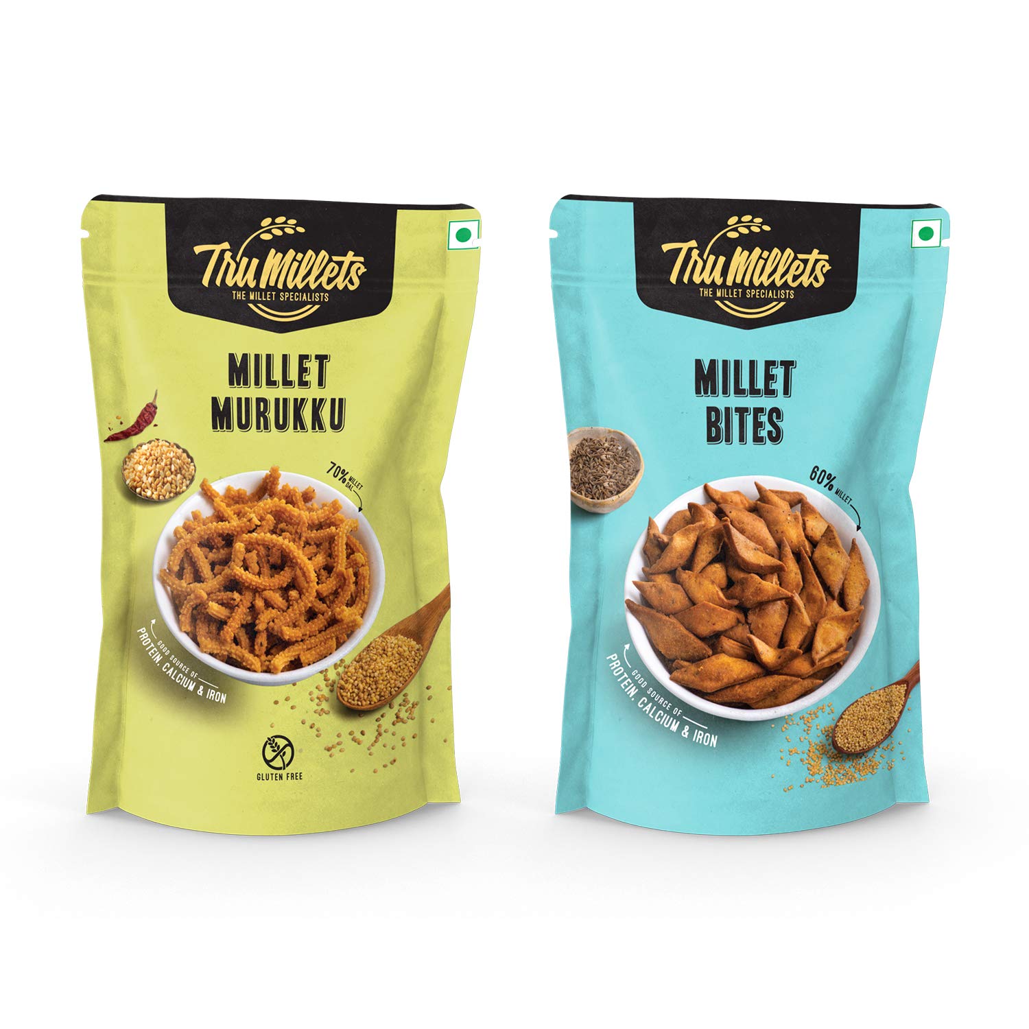 Trumillets | Healthy Millet Snack | Namkeen | Murukku 125g and Millet ...