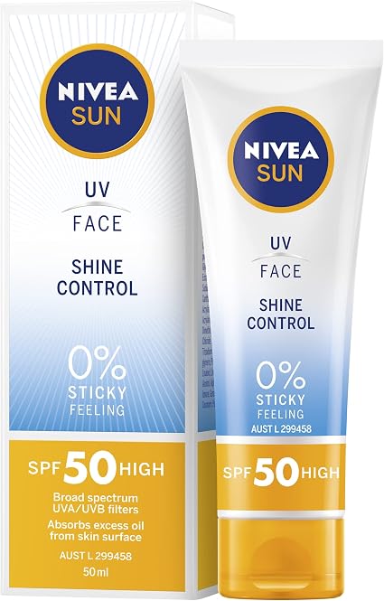 NIVEA SUN UV Face Shine Control Face Sunscreen SPF50 (50ml ...