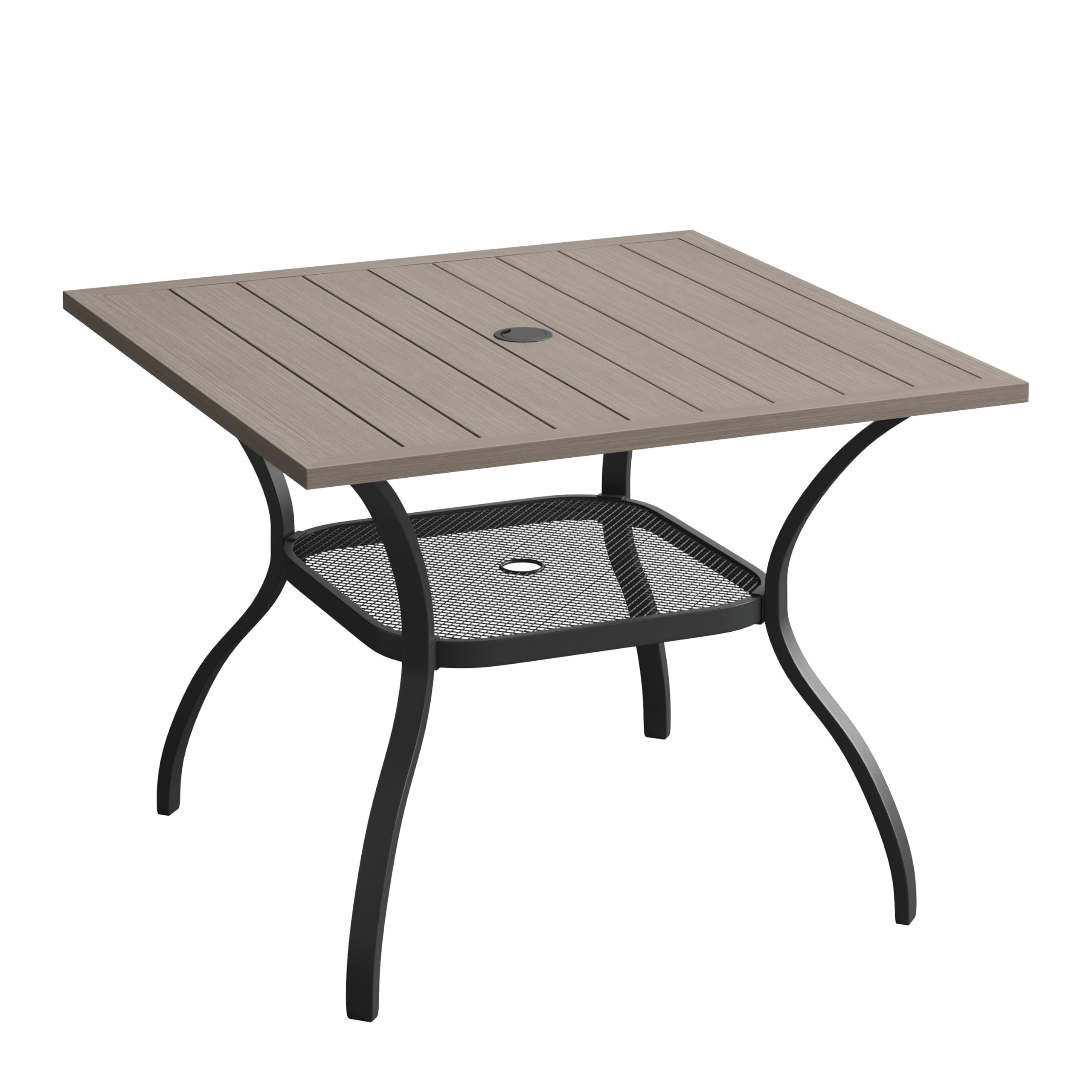 Amazon.com: VICLLAX Square Outdoor Patio Table, All Weather Metal ...