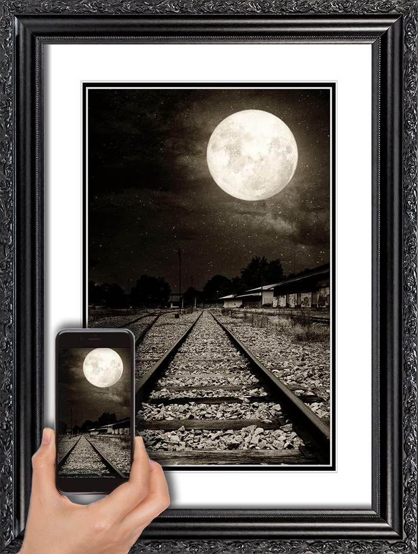 Amazon.com: ArtDirect Custom Framed 15x18 Black Ornate Wood Frame with ...