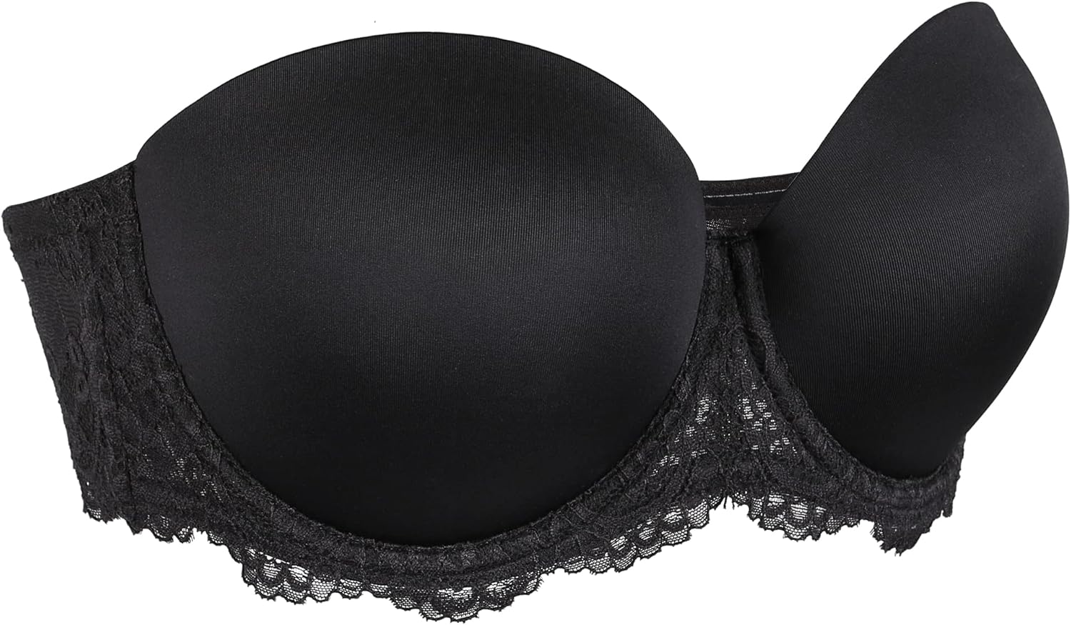 HACI Smooth Cup Full Coverage Strapless Bra(36C,Lace Black) at Amazon ...