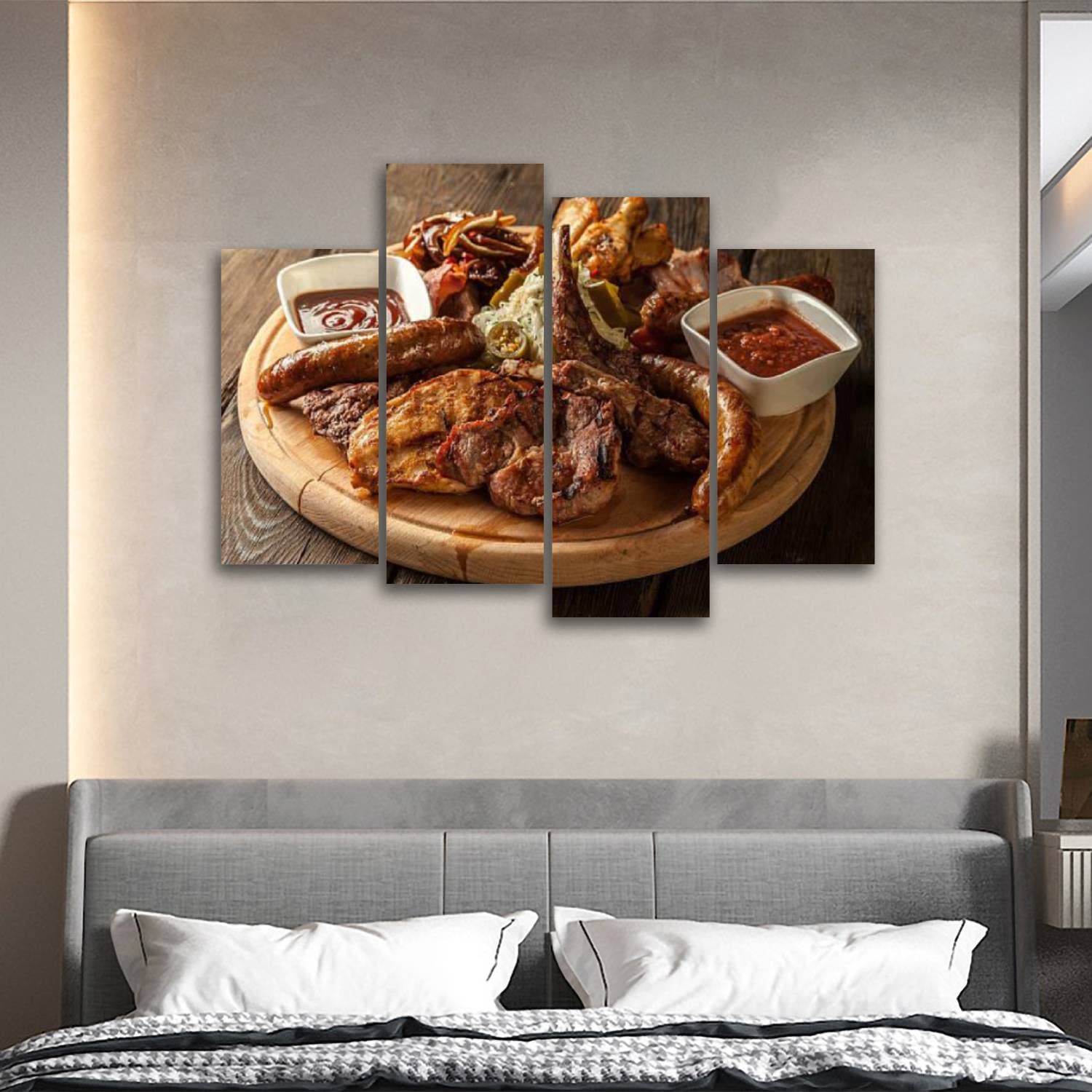Hanging Meat Drawing Poster Beef Half Carcasses Hanging On Hooks In