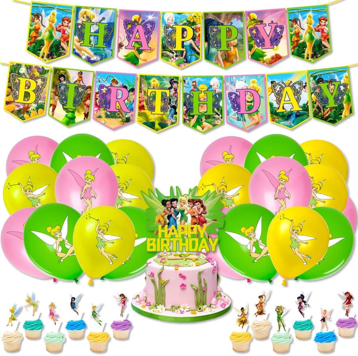 Amazon.com: EGmoda ??Tinker Bell Themed Birthday Party Supplies,Tinker ...
