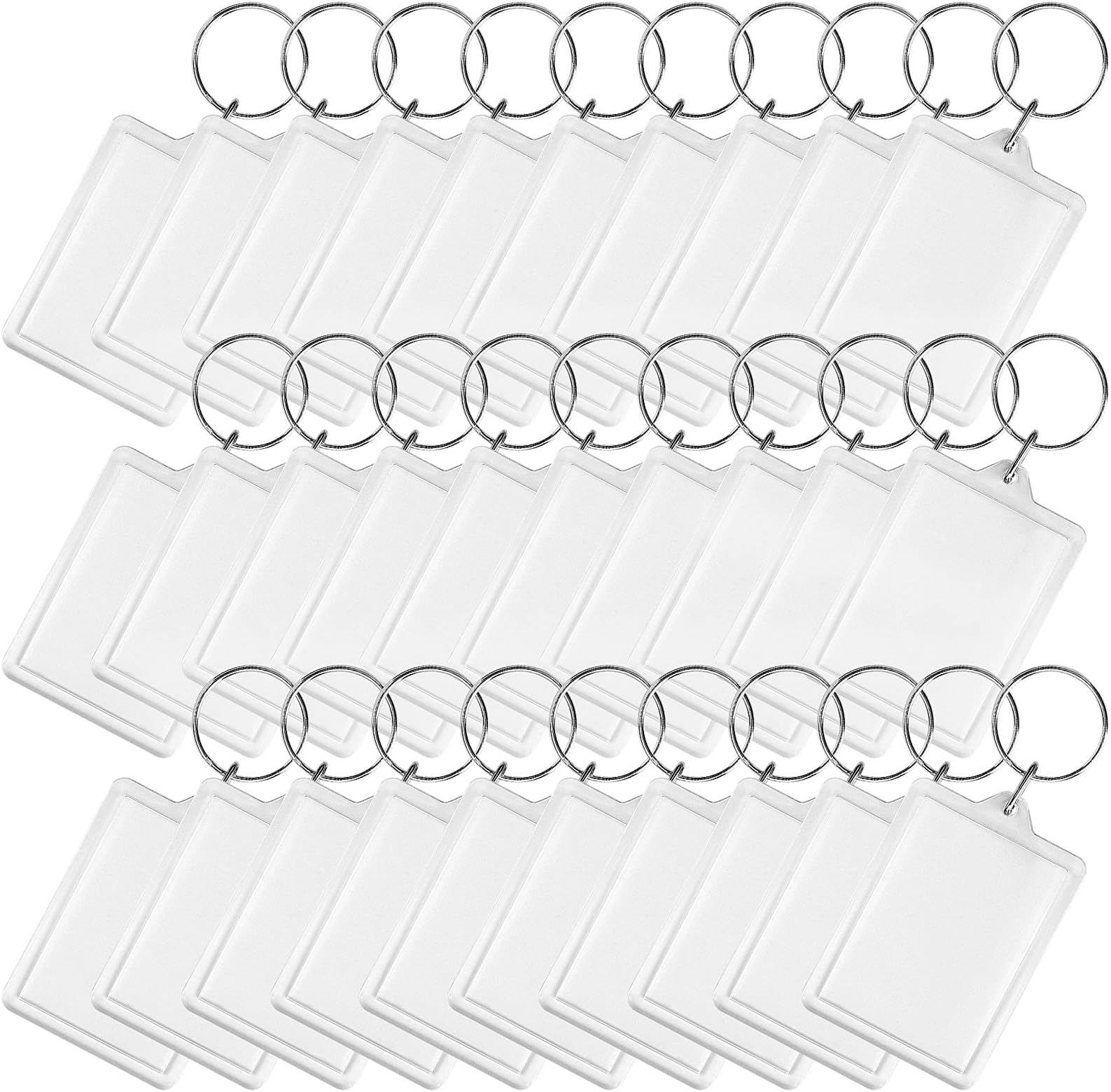 Kurtzy Blank Photo Insert Key chains (50 Pack) - Each Key ring is 3.2 x ...