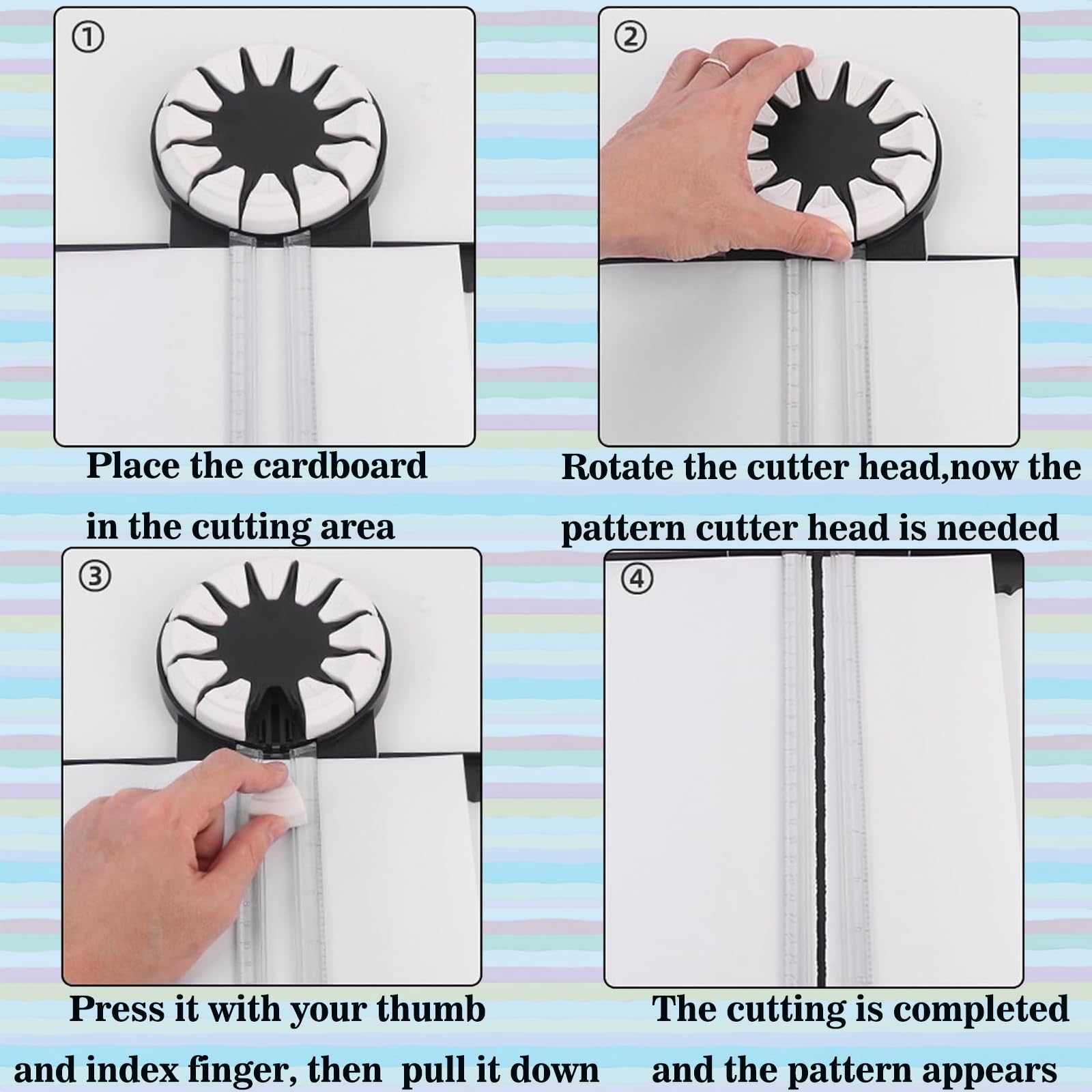 Rotary Trimmer 12-in-1 Paper With Rotating Disc - Wavy Pattern Paper ...