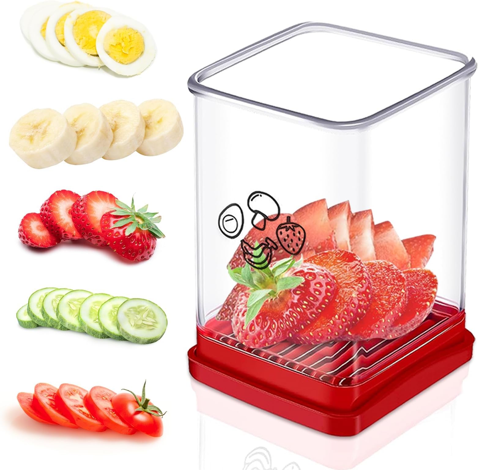 Amazon.com: 3Pcs Cup Slicer Handheld, Egg and Fruit Slicer, Stainless ...