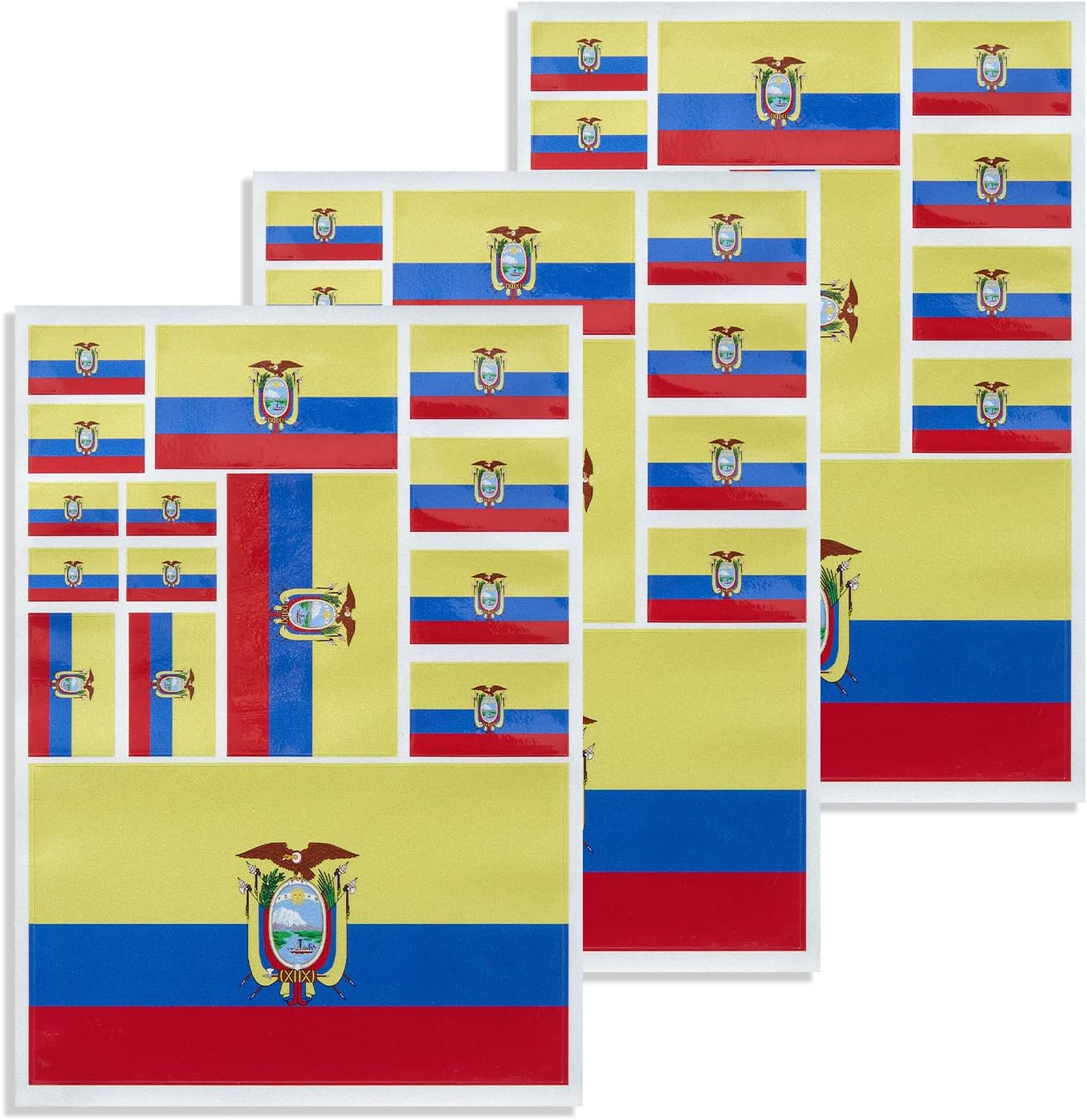 Amazon.com: CANTENDO 3Pack Ecuador Flag Decal - Ecuadorean Flags ...