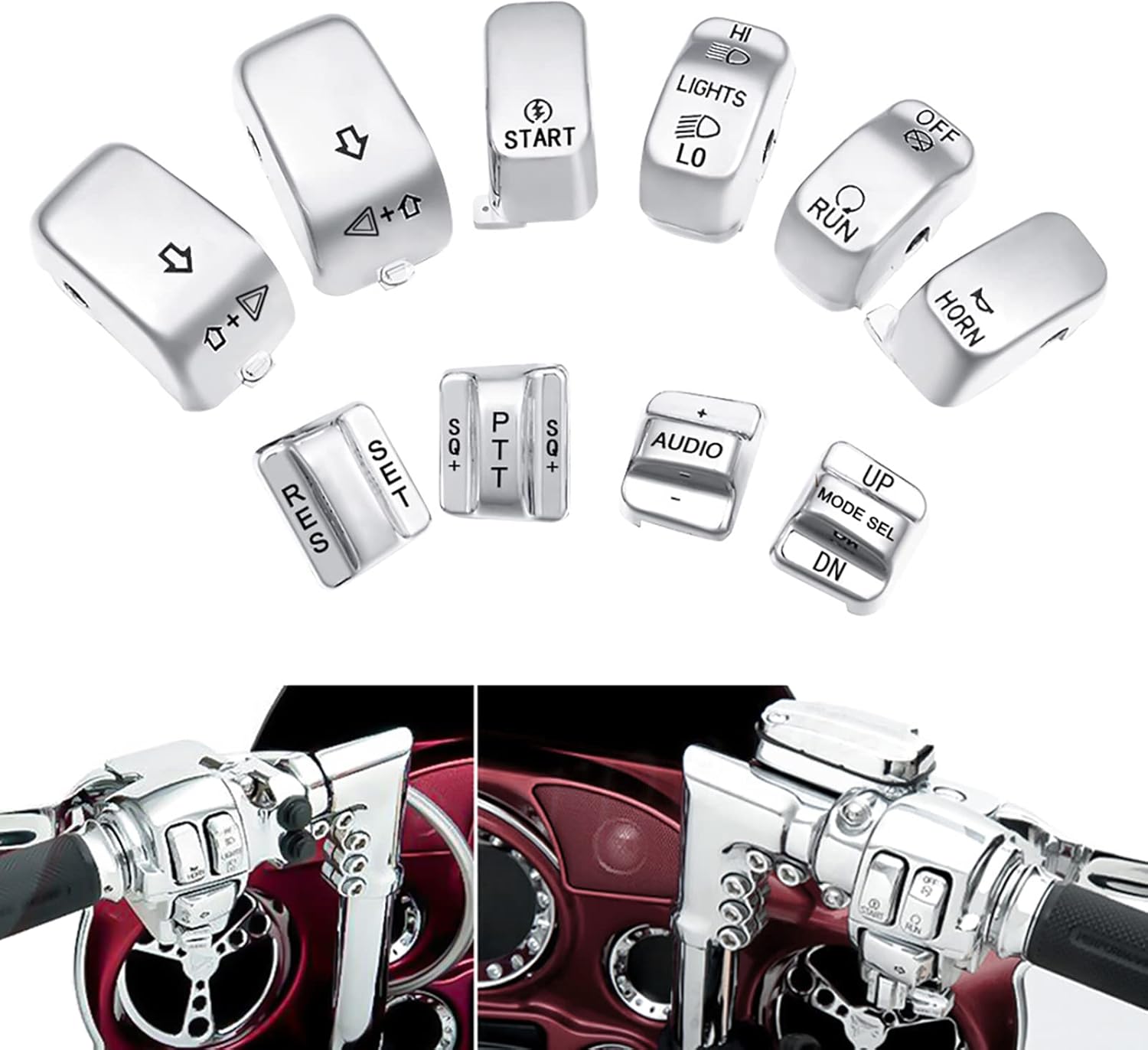 Chrome Hand Control Switch Housing Caps For Harley-Davidson Electra ...