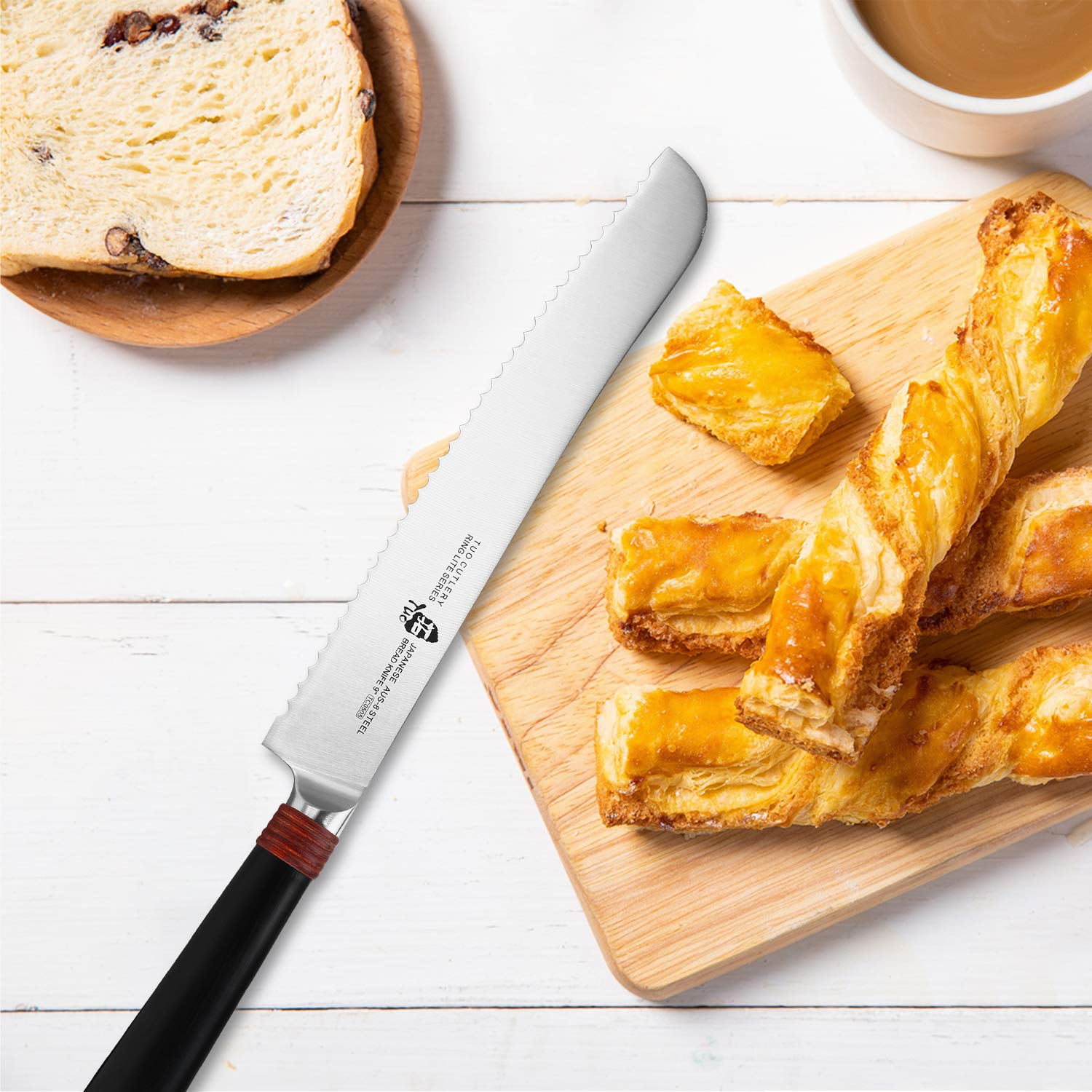 Snapklik.com : TUO Bread Knife 9 Kitchen Knife Serrated Bread Cutter ...
