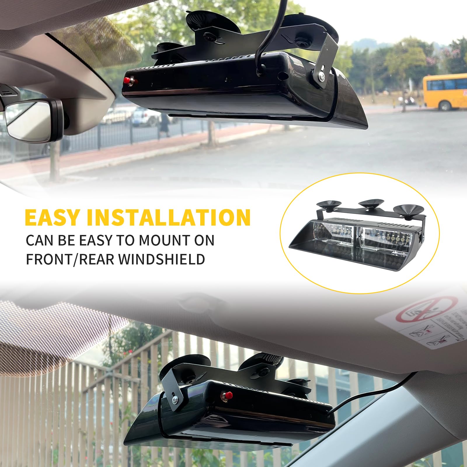 Snapklik.com : LITUPDAW LED Dash Emergency Strobe Light Interior Front ...