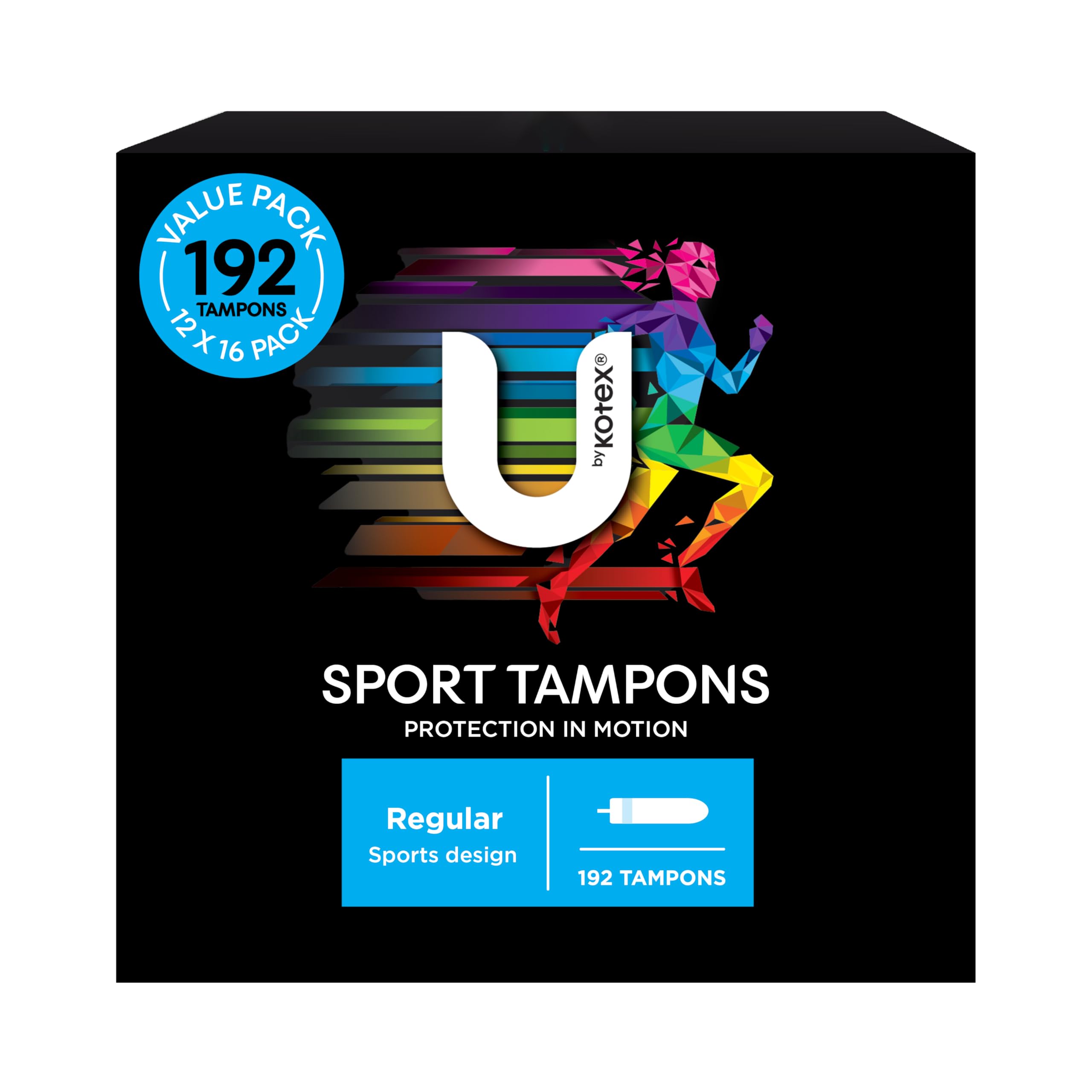 U by Kotex Tampons Regular 192 Count (12 x 16 Pack) - Packaging May ...