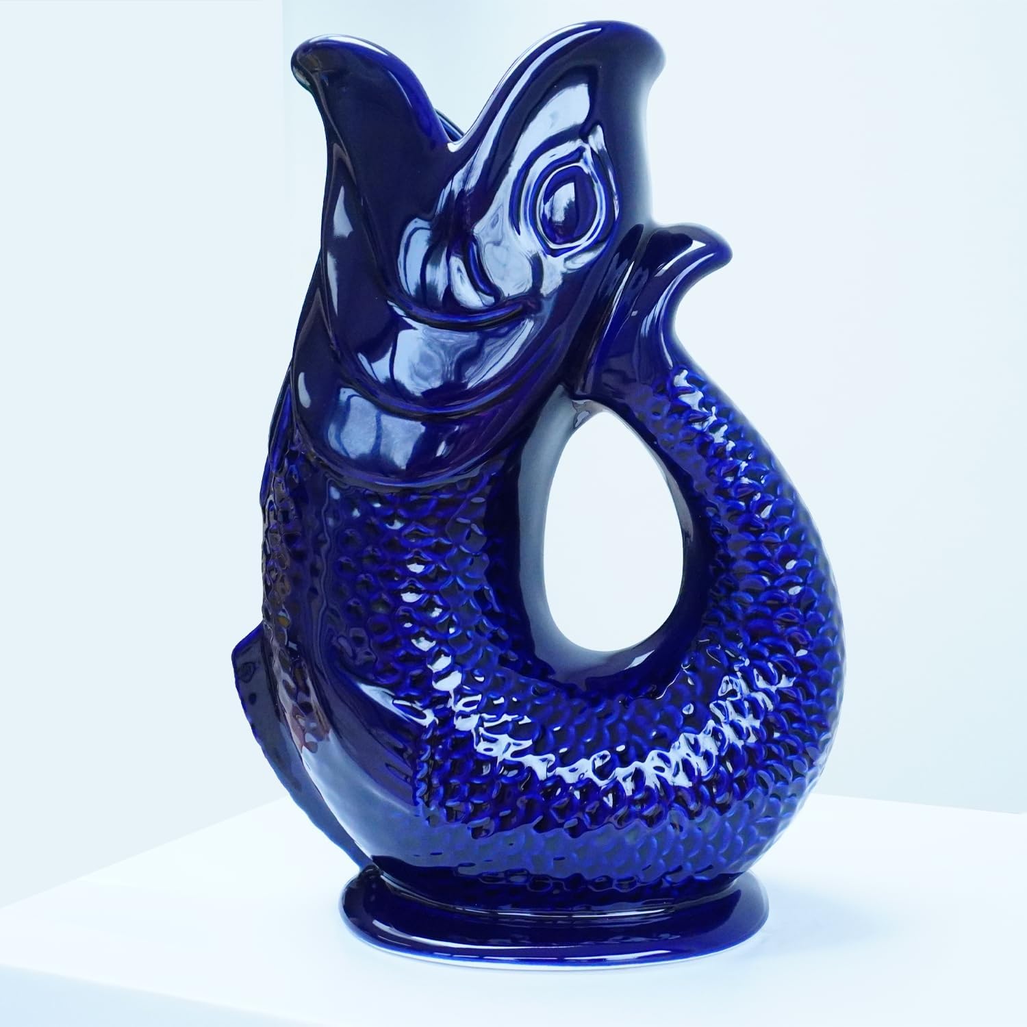 The Bubble Jug® Dark Cobalt Blue 1.5L litre Extra Large Glug Jug - Fish ...