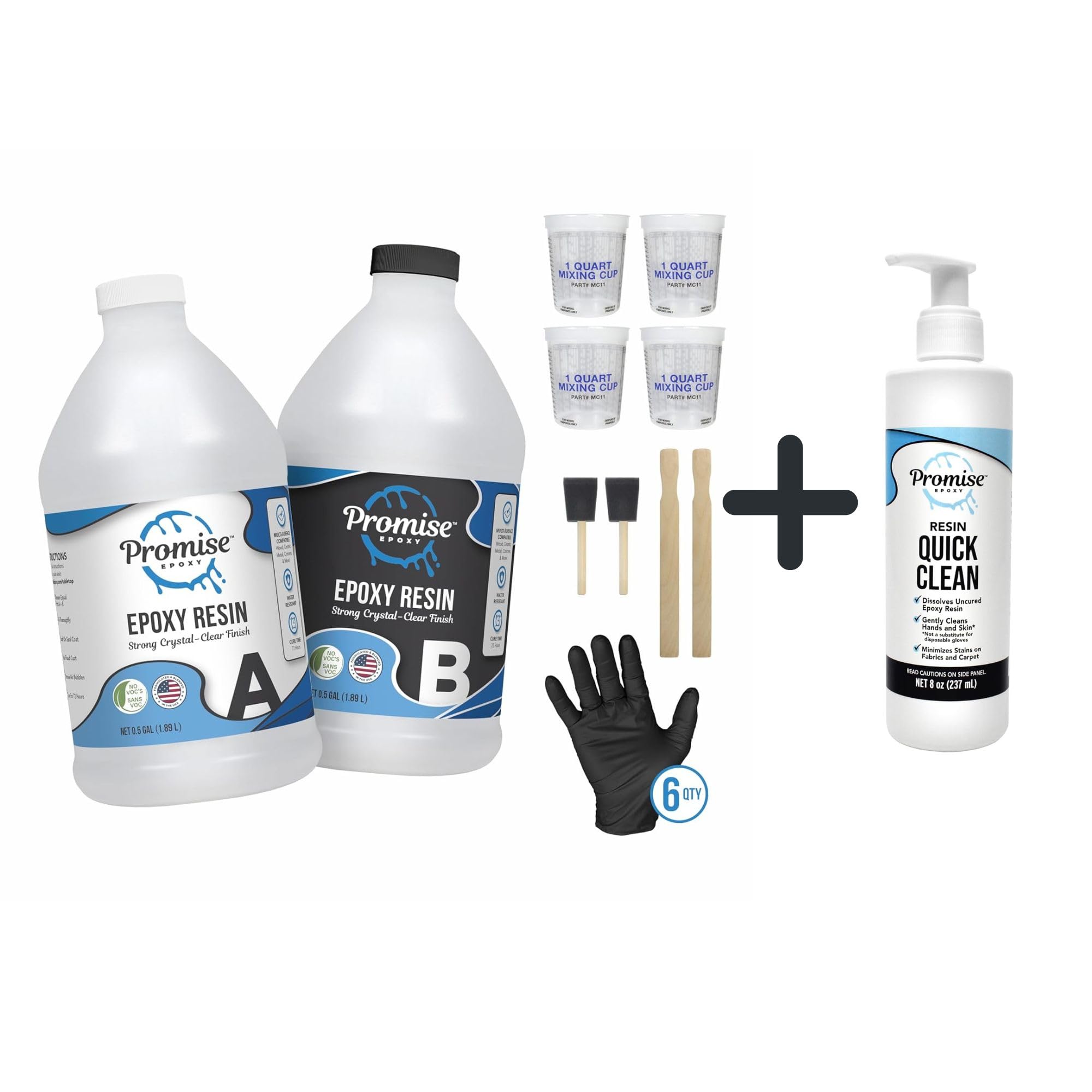 Promise Epoxy Table Top 1 Gallon Kit with Accessories with 8 oz Resin ...