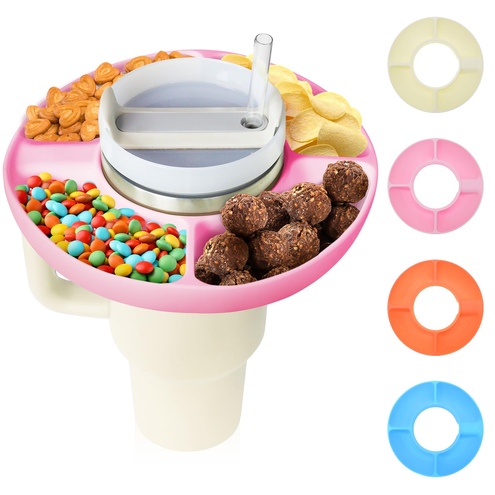 Snack Bowl for Stanley 40 oz Tumbler with Handle, Silicone Snack Tray ...