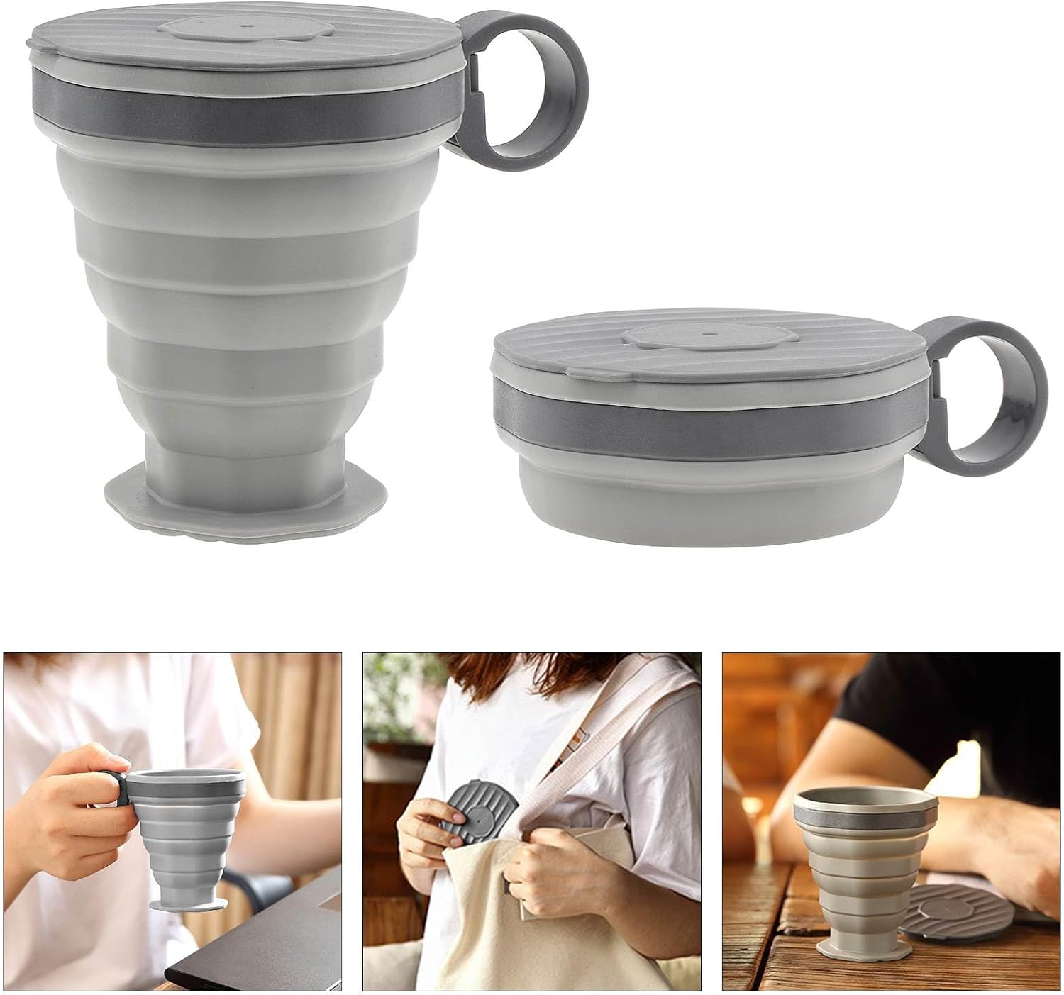 Amazon.com : TQEONKL Collapsible Camping Cup, Silicone Foldable Travel ...