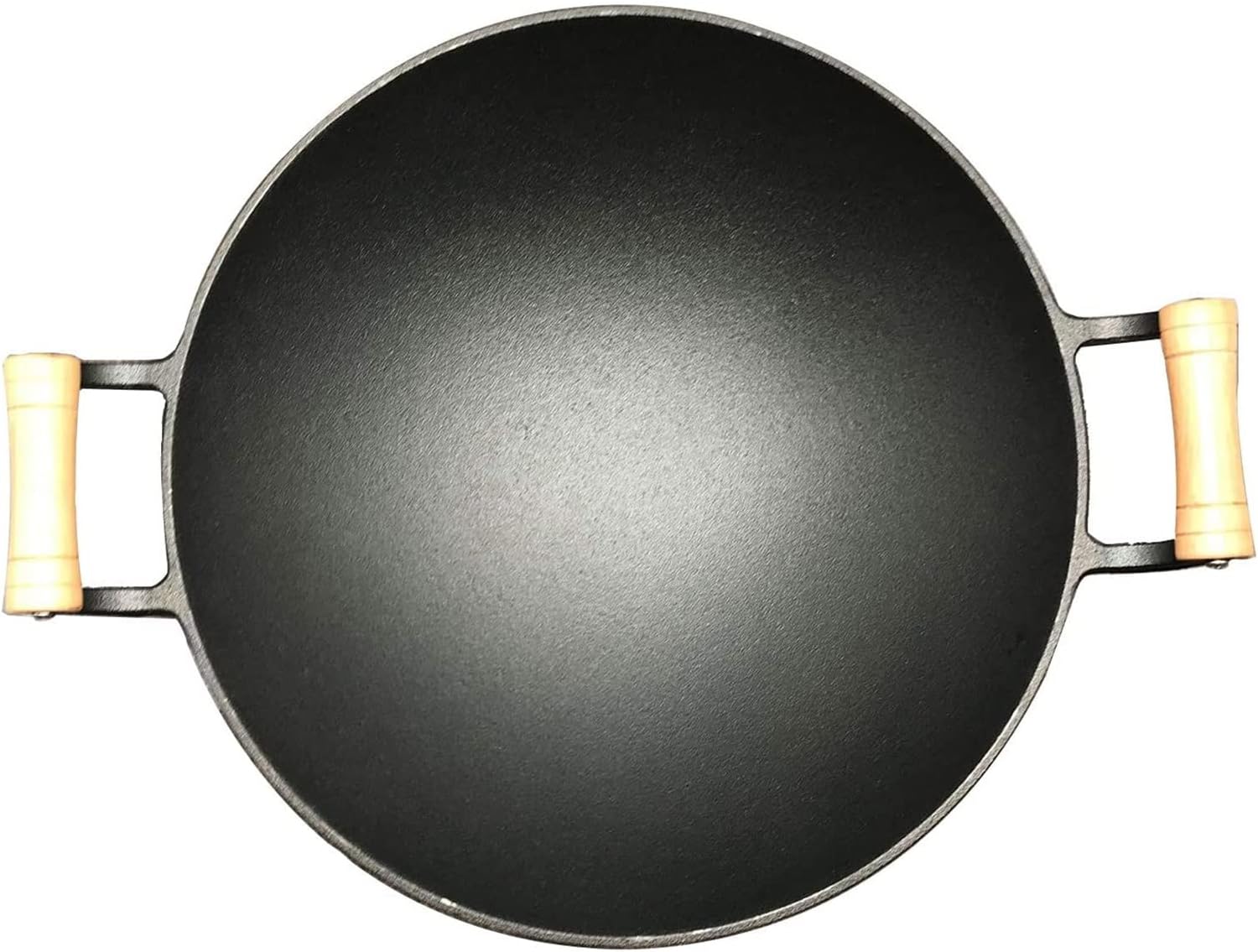 Amazon.com: Wok Pan 36cm Cast Iron Wok Nonstick Deep Frying Pan with ...