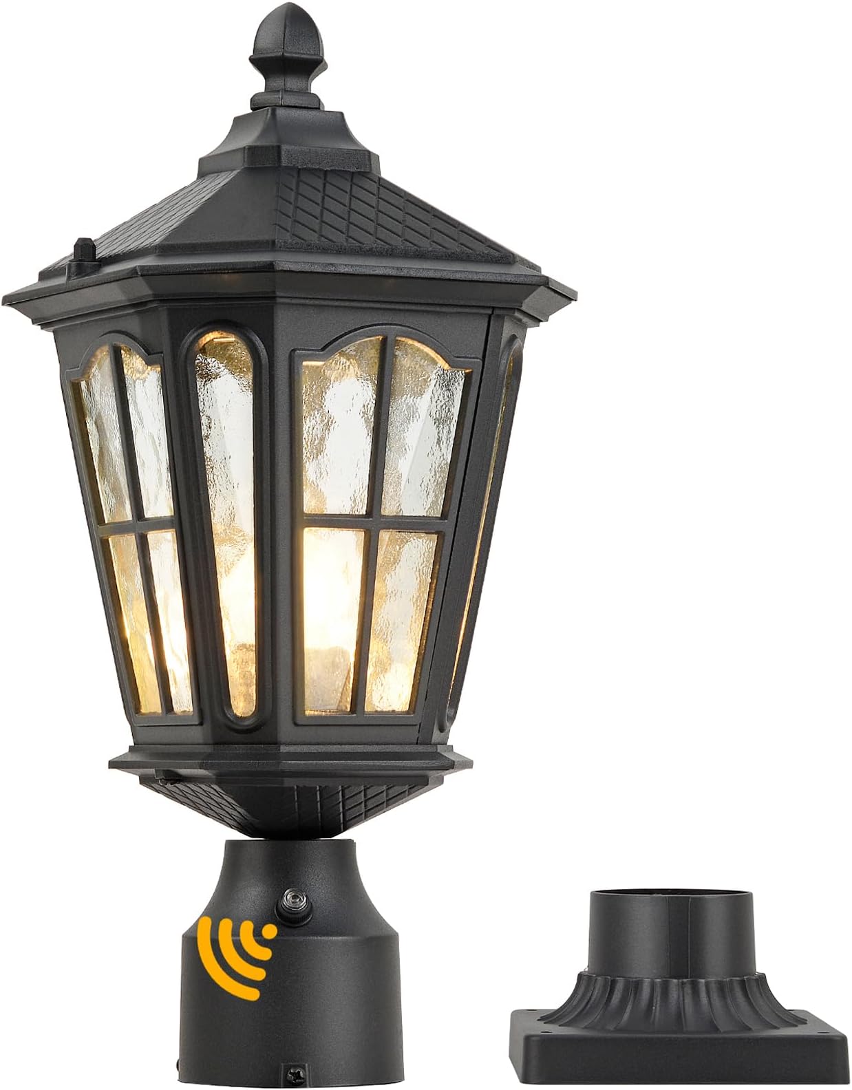 Krychiler Outdoor Post Light Fixture 3-Light with 3" Pier Mount Base ...