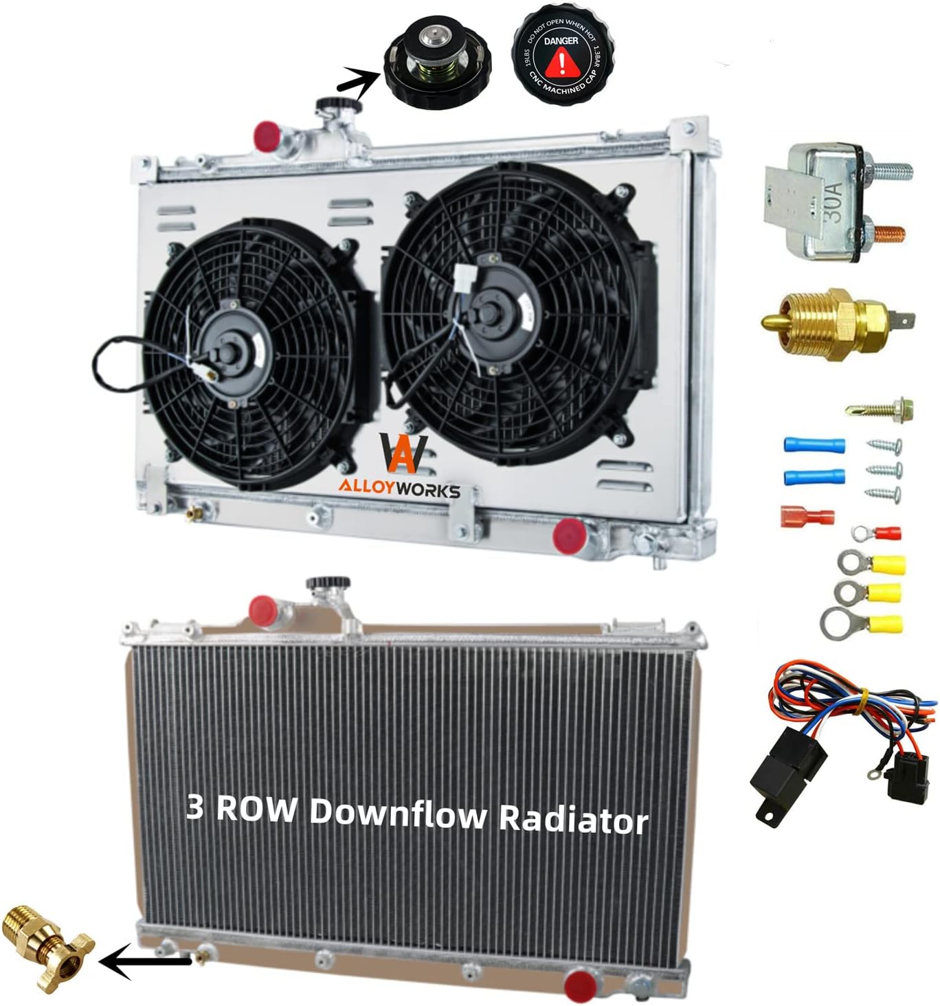 Amazon.com: ALLOYWORKS Radiator For 1999-2005 Lexus IS200/IS300 2.0L 3.0L 1G-FE 2JZ-GE 95 96 97 ...