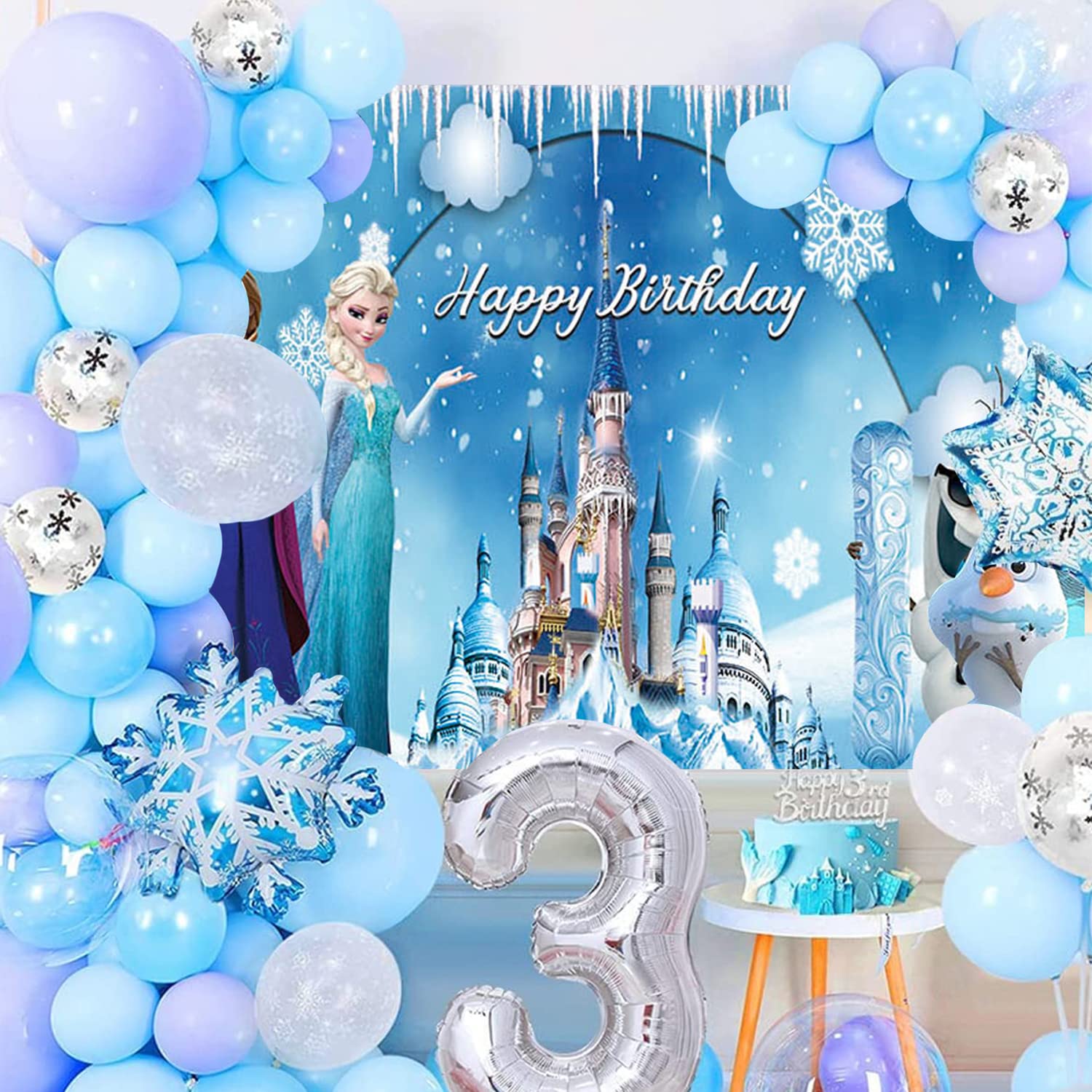 Frozen Birthday Party Background Frozen Theme Square Backdrop