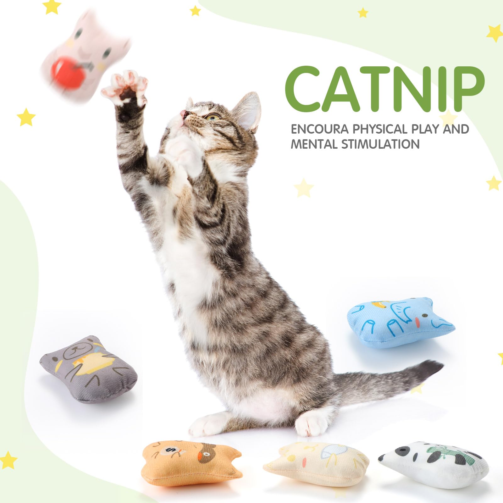 Snapklik.com : Gejoy 20 Pieces Catnip Toys For Indoor Cat Plush Kitten ...