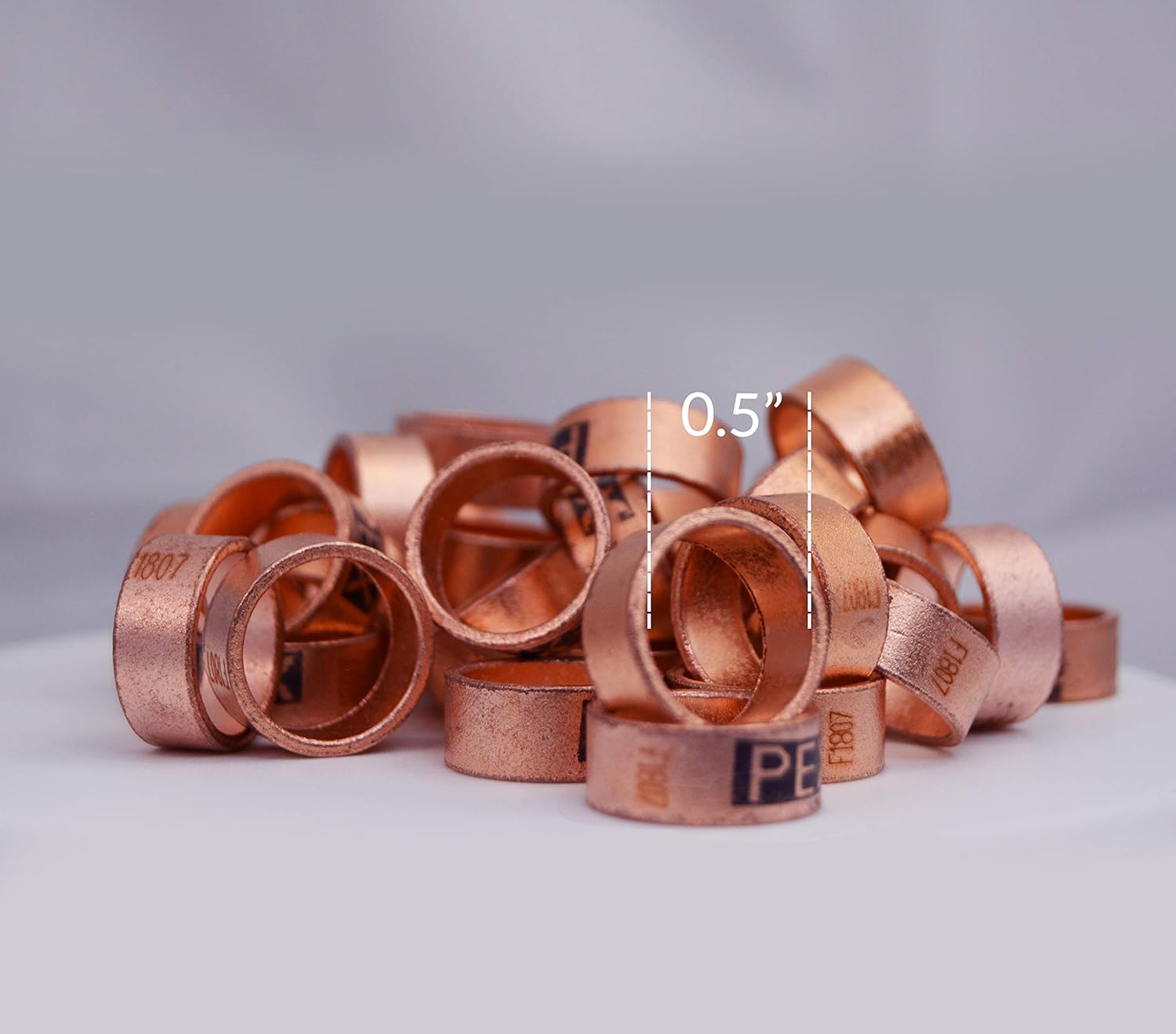 D.N 100 Pieces Heavy Duty 1/2" Crimp Rings, Copper Crimp Clamp Ring 1/2 ...