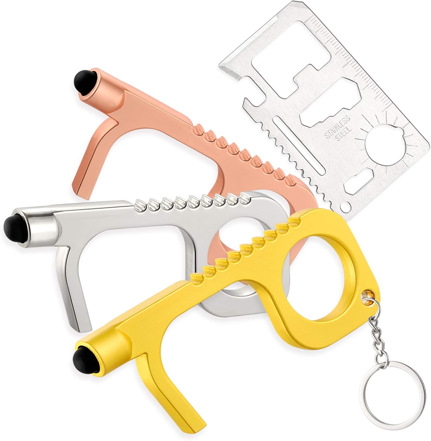 No-Touch Door Opener Tool 3 Pack Touch-Free Hand Tools TPE Stylus ...