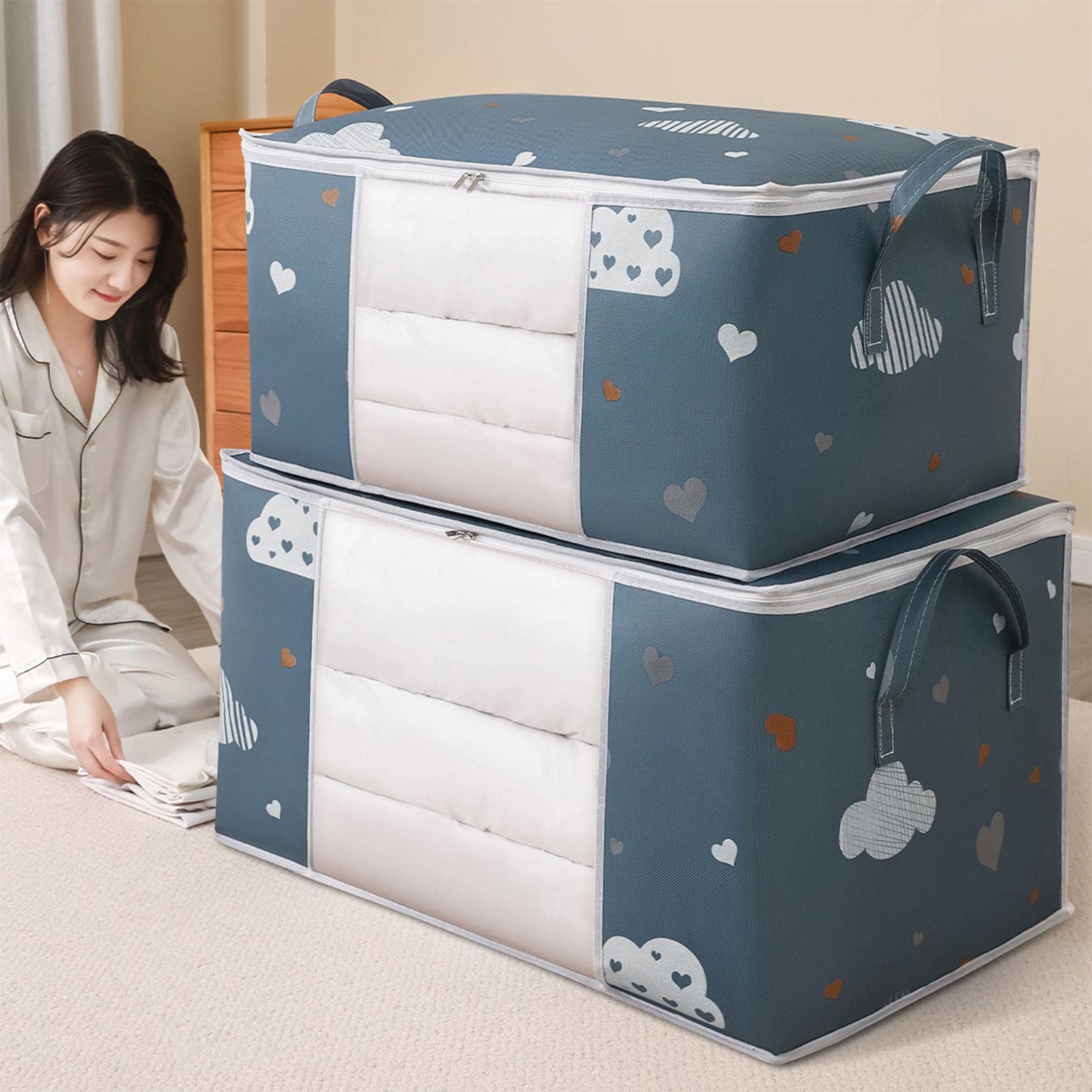 Amazon.com: Comforter Storage Bags, Large Capacity Folding Organizer ...