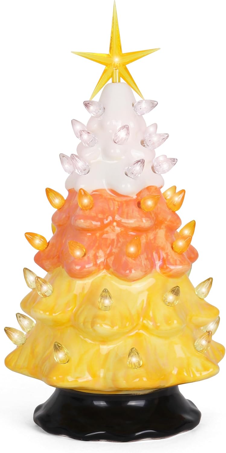 Amazon.com: Milltown Merchants Candy Corn Tree - Ceramic Halloween ...