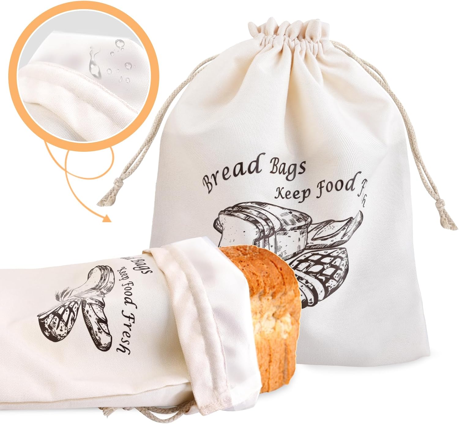 Amazon.com: 3Pcs Bread Bags for Homemade Bread 12"x15" Sourdough Bread ...