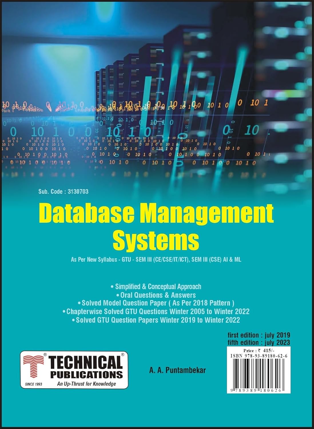 Buy Database Management Systems For Gtu 18 Course Iii Cecseitict 3130703 Book Online At