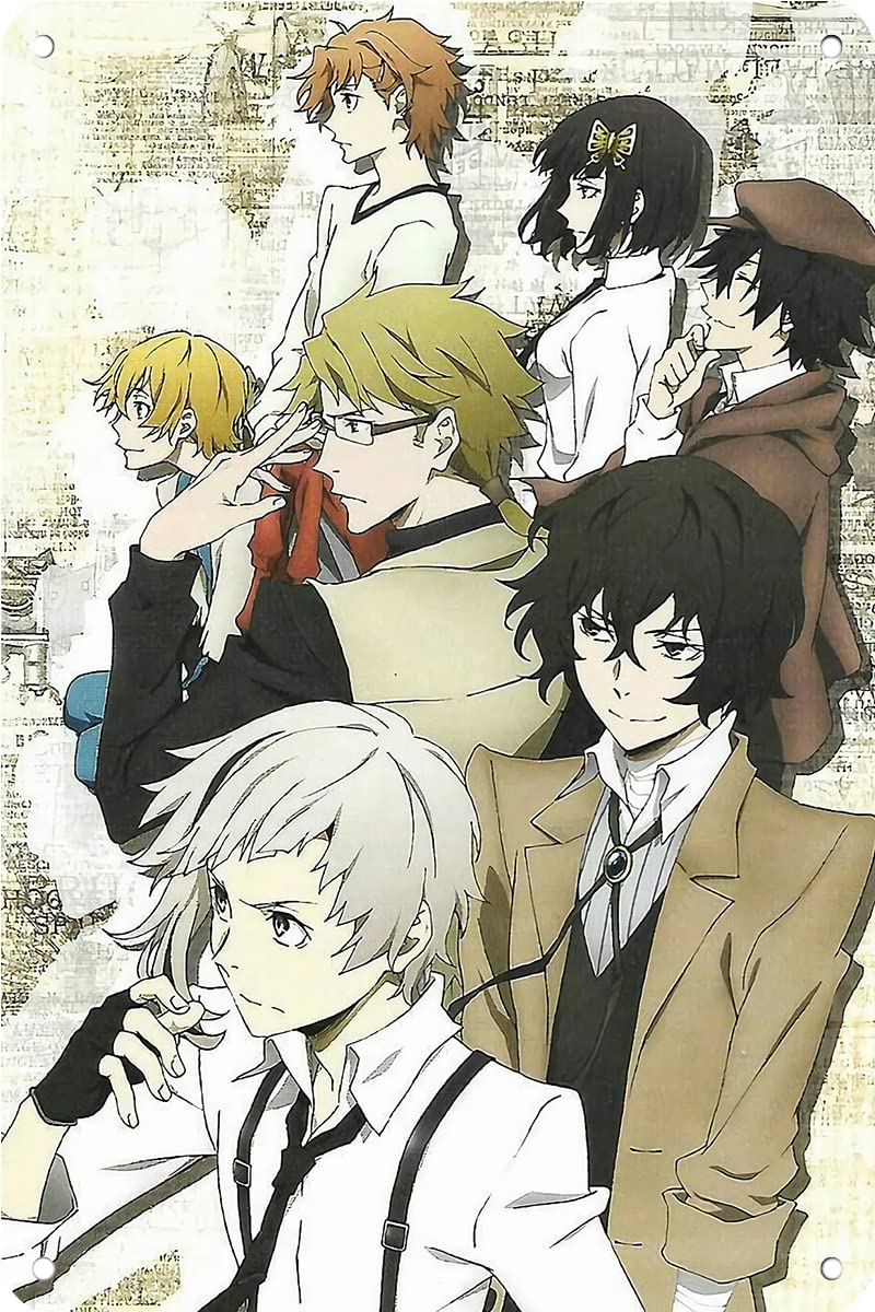 Amazon.com: Bungo Stray Dogs Poster Metal Tin Sign For Wall Decorative ...