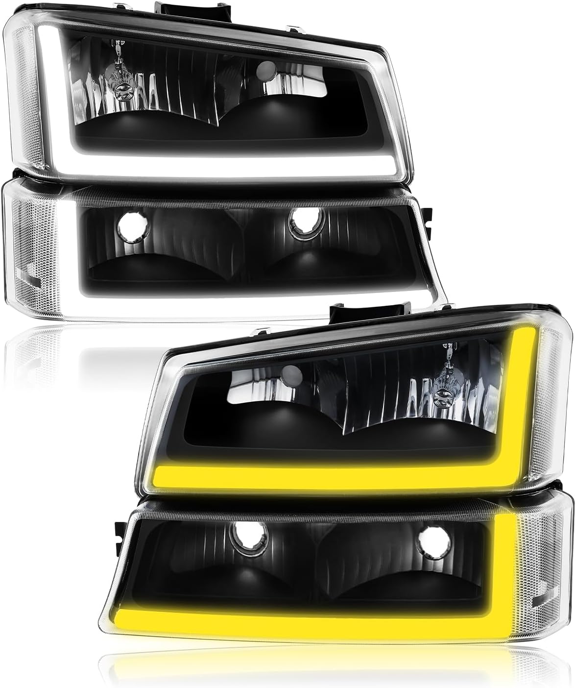 GORWARE LED Headlight Assembly w/LED DRL Sequential Switchback ...