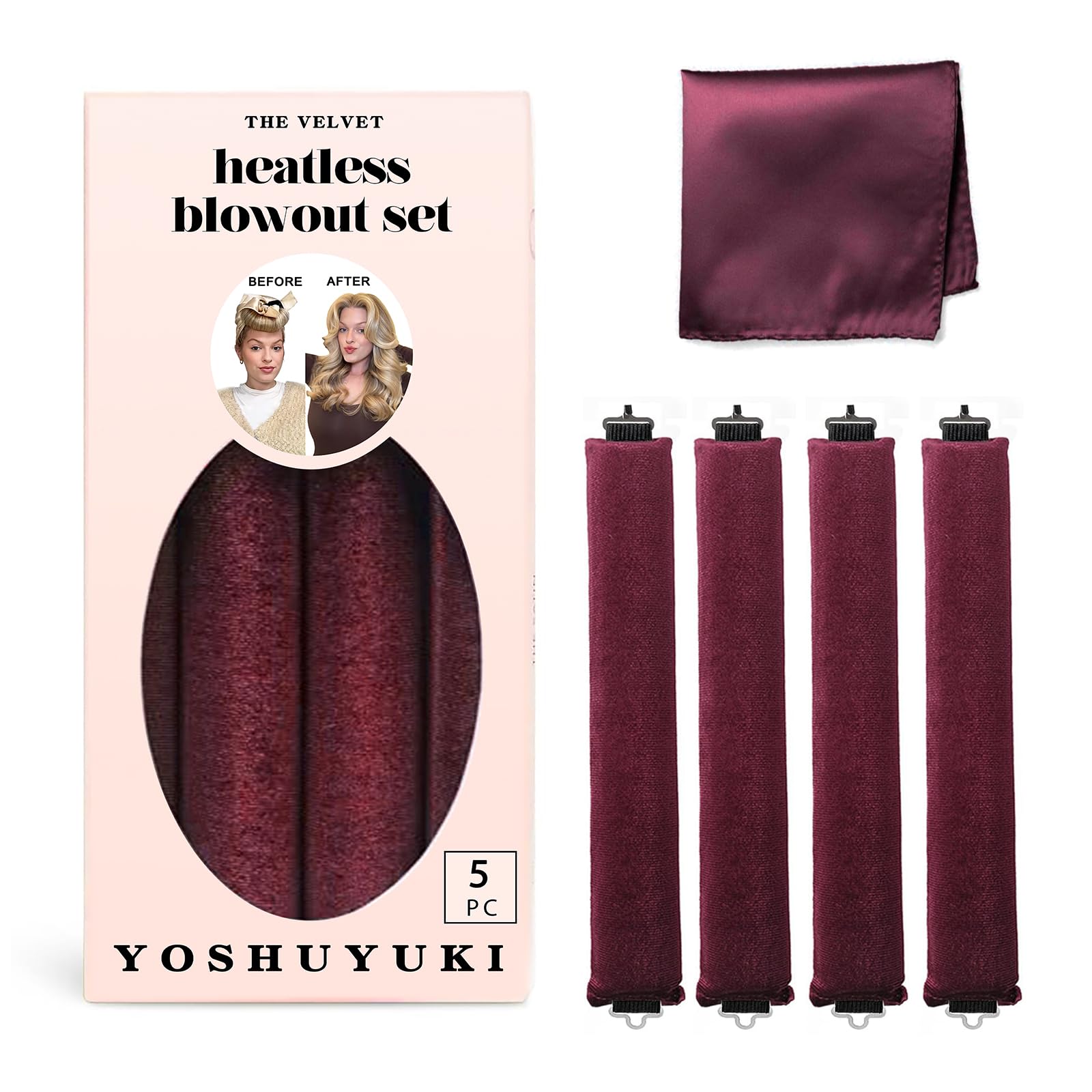 Amazon.com : Overnight Velvet Hair Curling Rods and Headband for ...