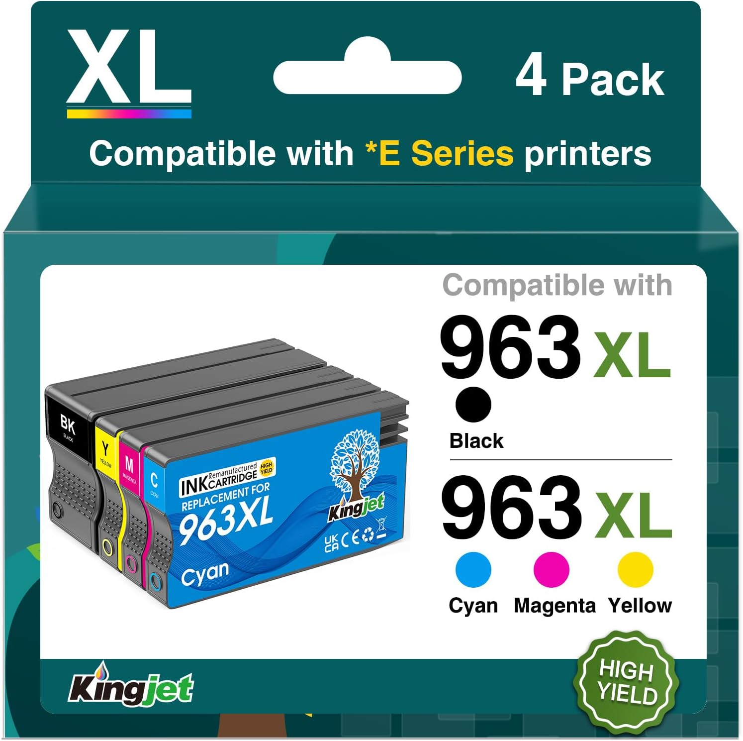 KINGJET 963XL Ink Cartridges Multipack Remanufactured for HP 963XL 963 ...