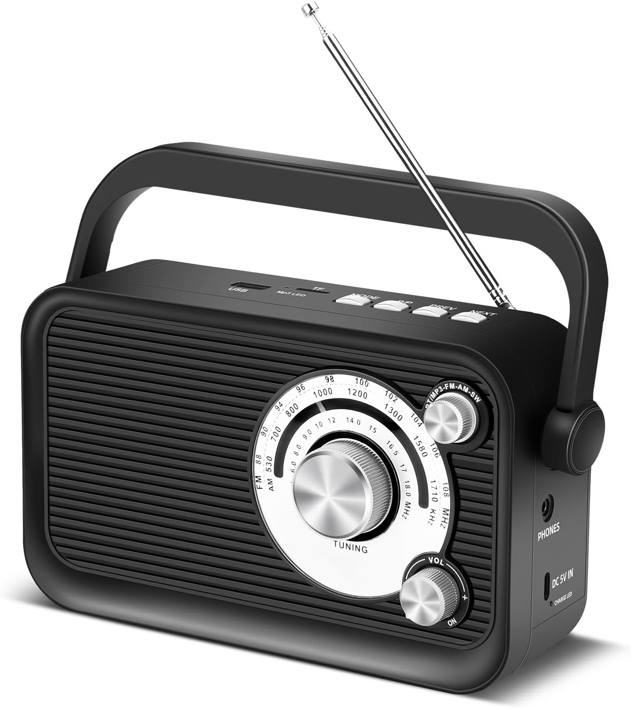 Amazon.com: Daakro AM/FM Radio with Bluetooth - AM FM SW Portable Radio ...
