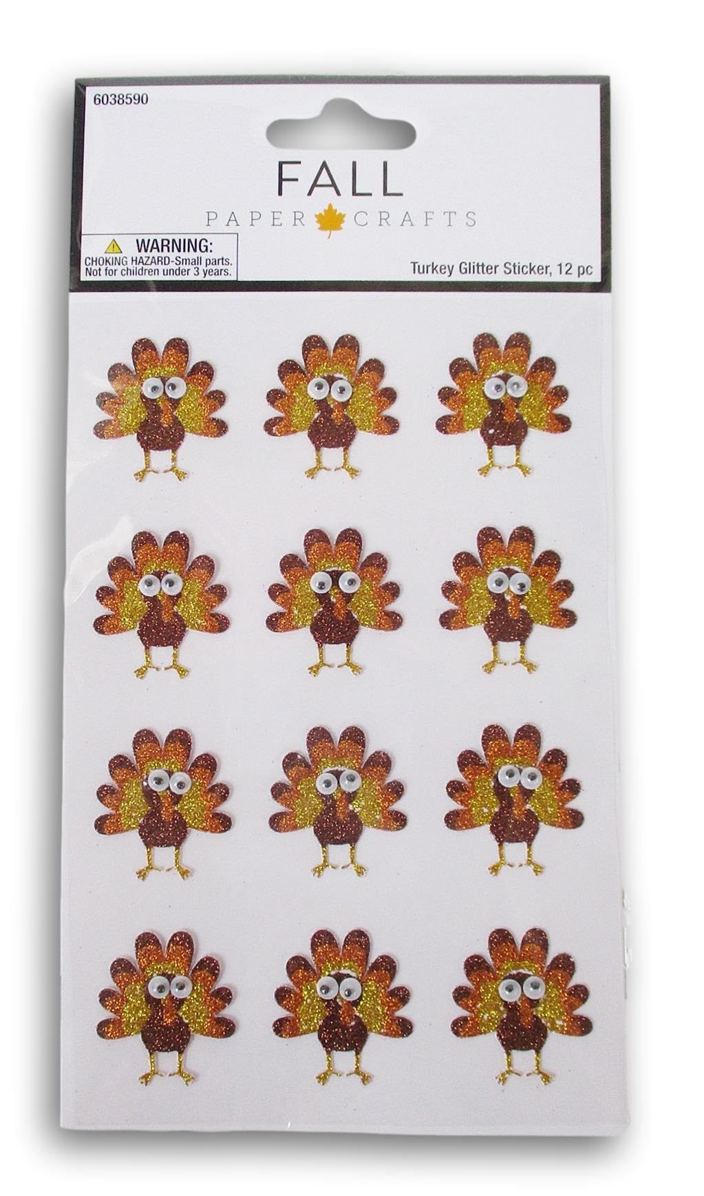 Amazon.com: Stickabilities Thanksgiving Turkey Miniature Glitter ...