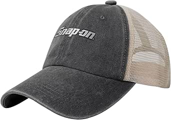 Snap On Hat Adjustable Athletic Vintage Washed Distressed Mesh Baseball ...