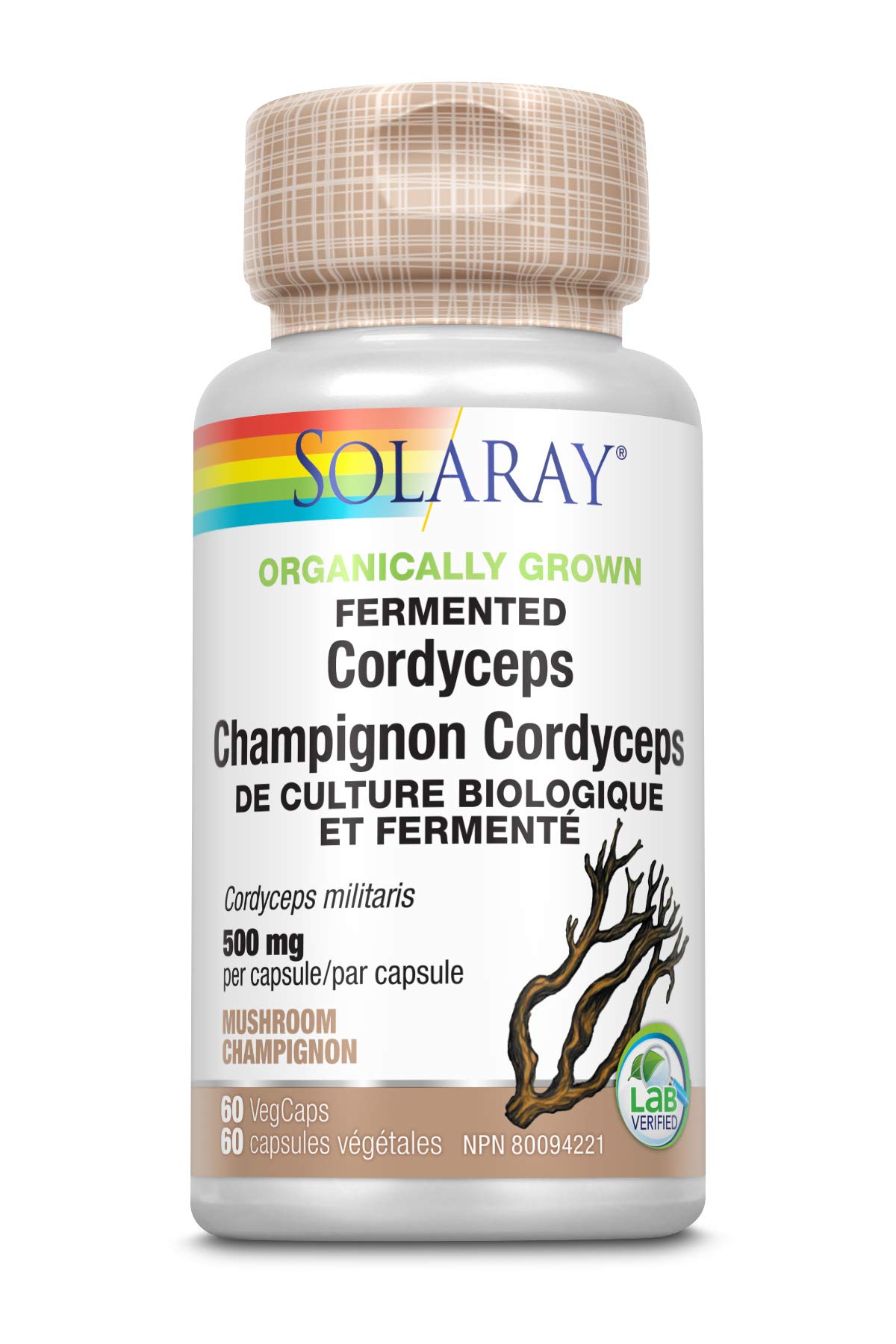 Solaray Cordyceps Mushroom 500mg | Organically Grown Fermented Mushroom ...