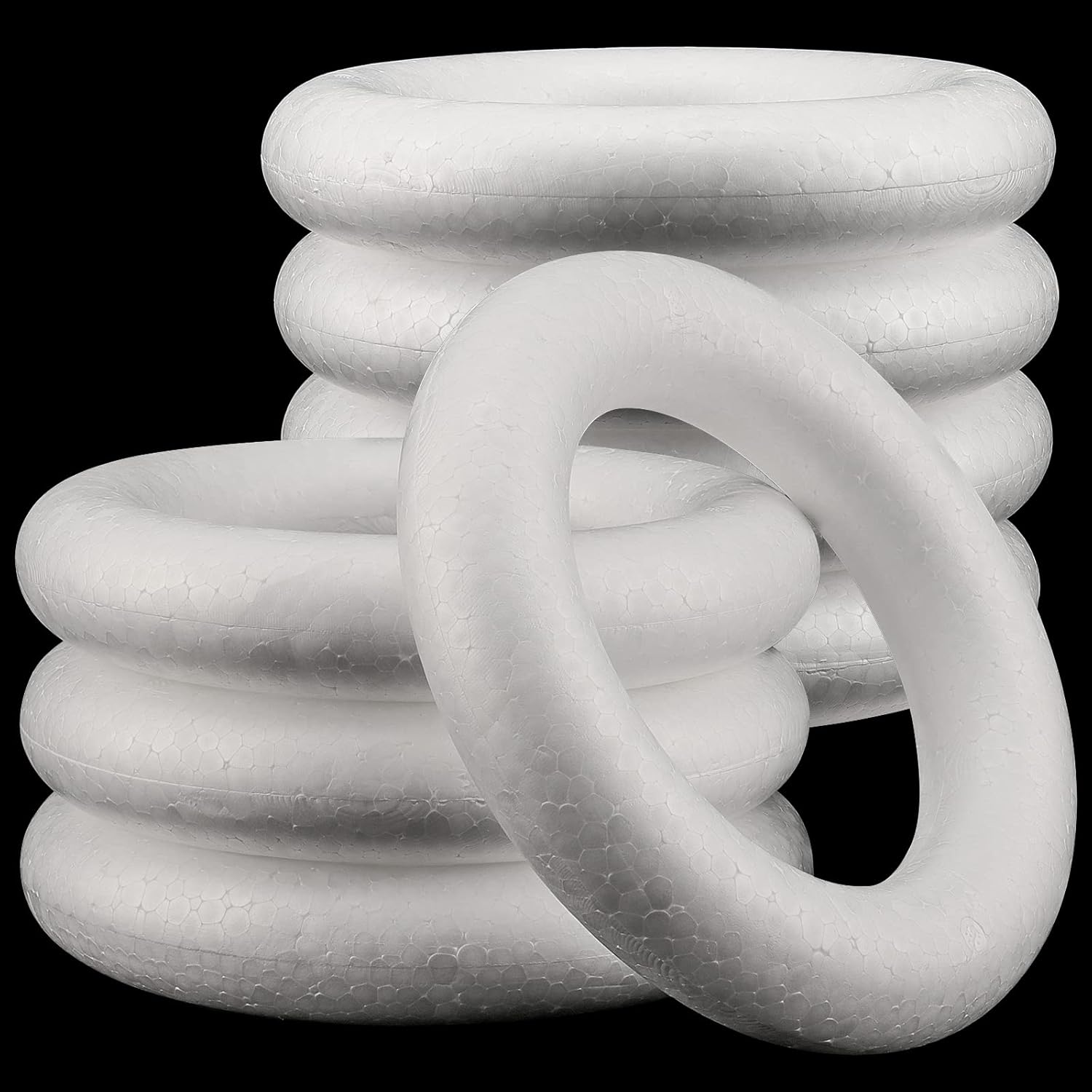 Amazon.com: MAHIONG 8 Pack 8 Inch Craft Foam Wreath, White Polystyrene ...