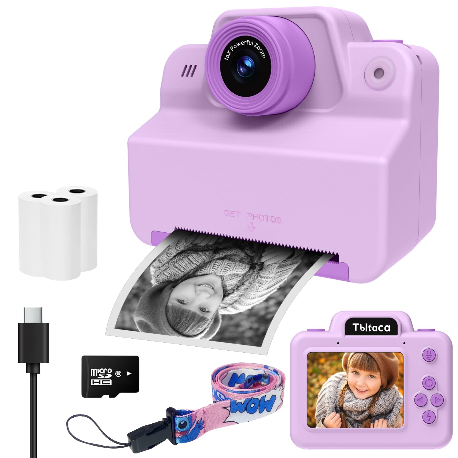 Amazon.com : Instant Print Camera for Kids, Toddler Kids Camera Instant ...