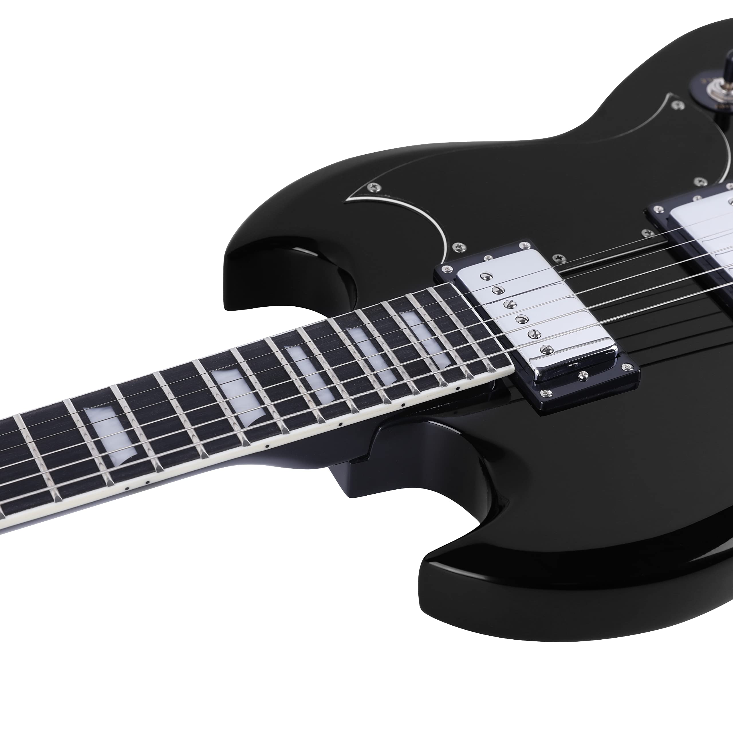 Leo Jaymz 39 Inch Double Cut Solid Body Electric Guitar - Poplar Wood ...