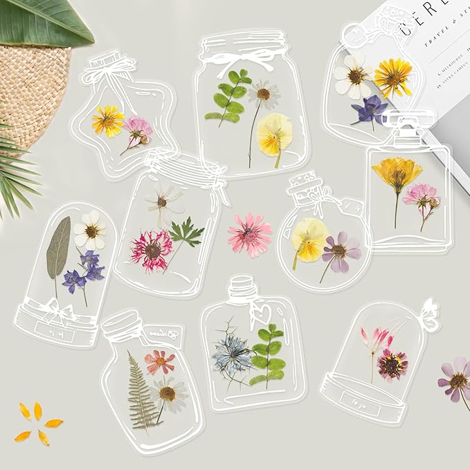 Amazon.com: 40Pcs Dried Flower Bookmark Making Kit, Transparent Dried ...