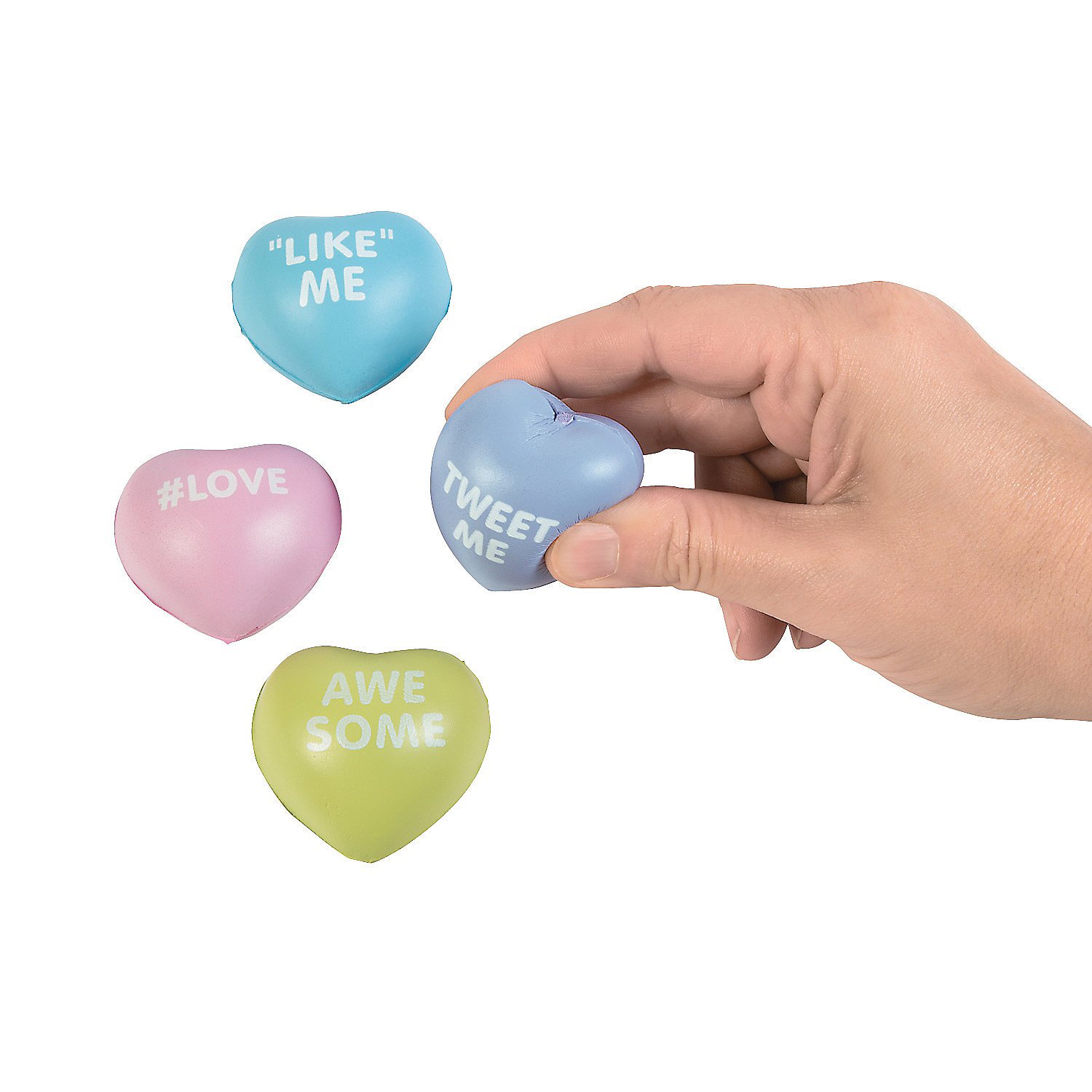 Amazon.com: Fun Express - Mini Conversation Heart Stress Toys for ...
