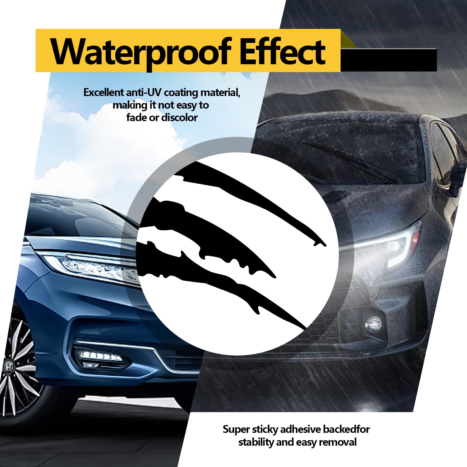 Snapklik.com : NOTISH 2PCS Claw Marks Decal Headlight Sticker ...