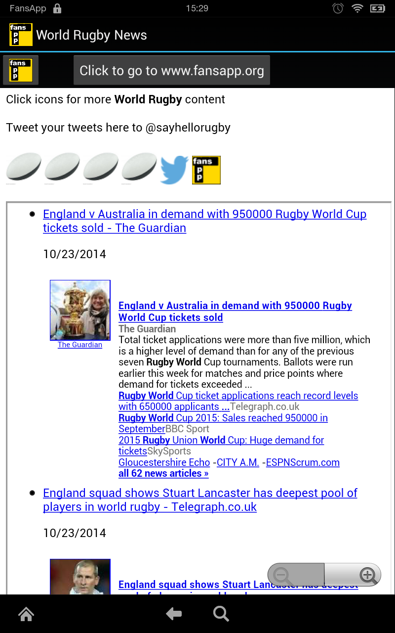 World Rugby 100% Unofficial FansApp - App on the Amazon Appstore