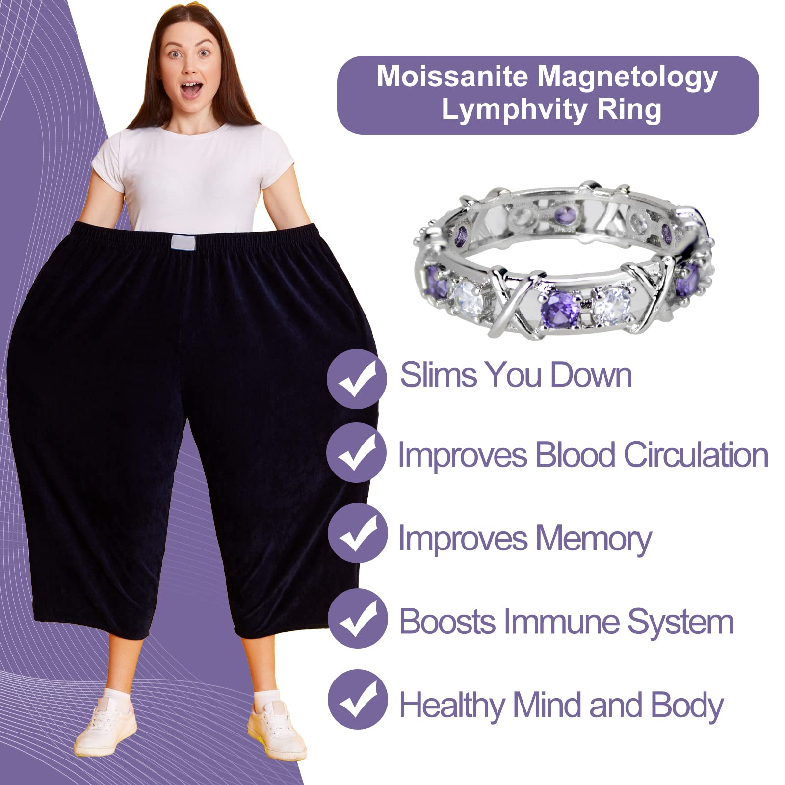 Snapklik.com : Moissanite Magnetology Lymphvity Ring, Magnetic Zircon ...