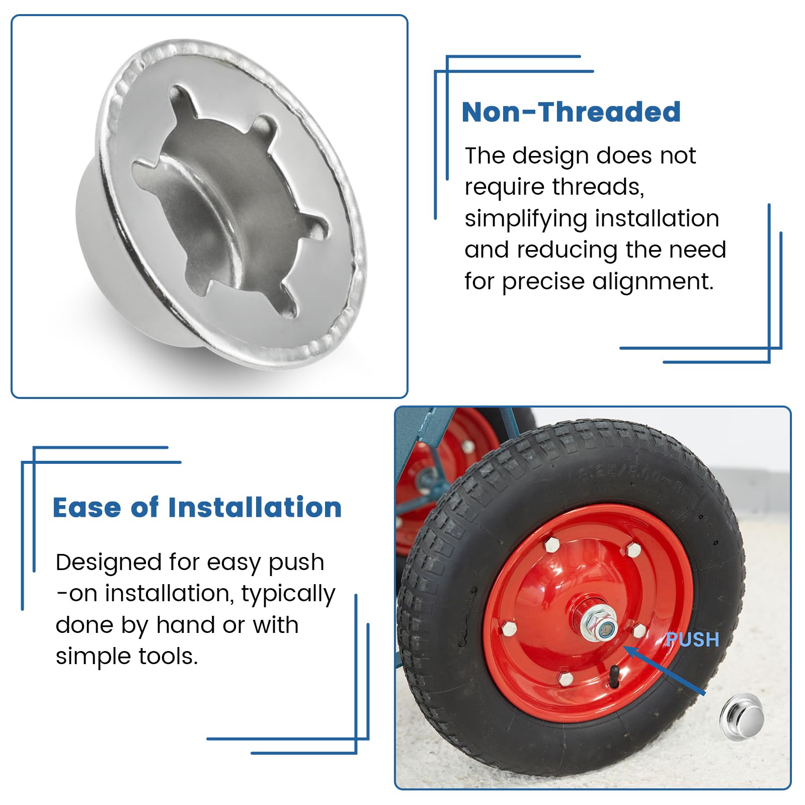 Snapklik.com : HONSNKS Push On Pushnut Cap Fits 5/8 Inch Axles, Spring ...