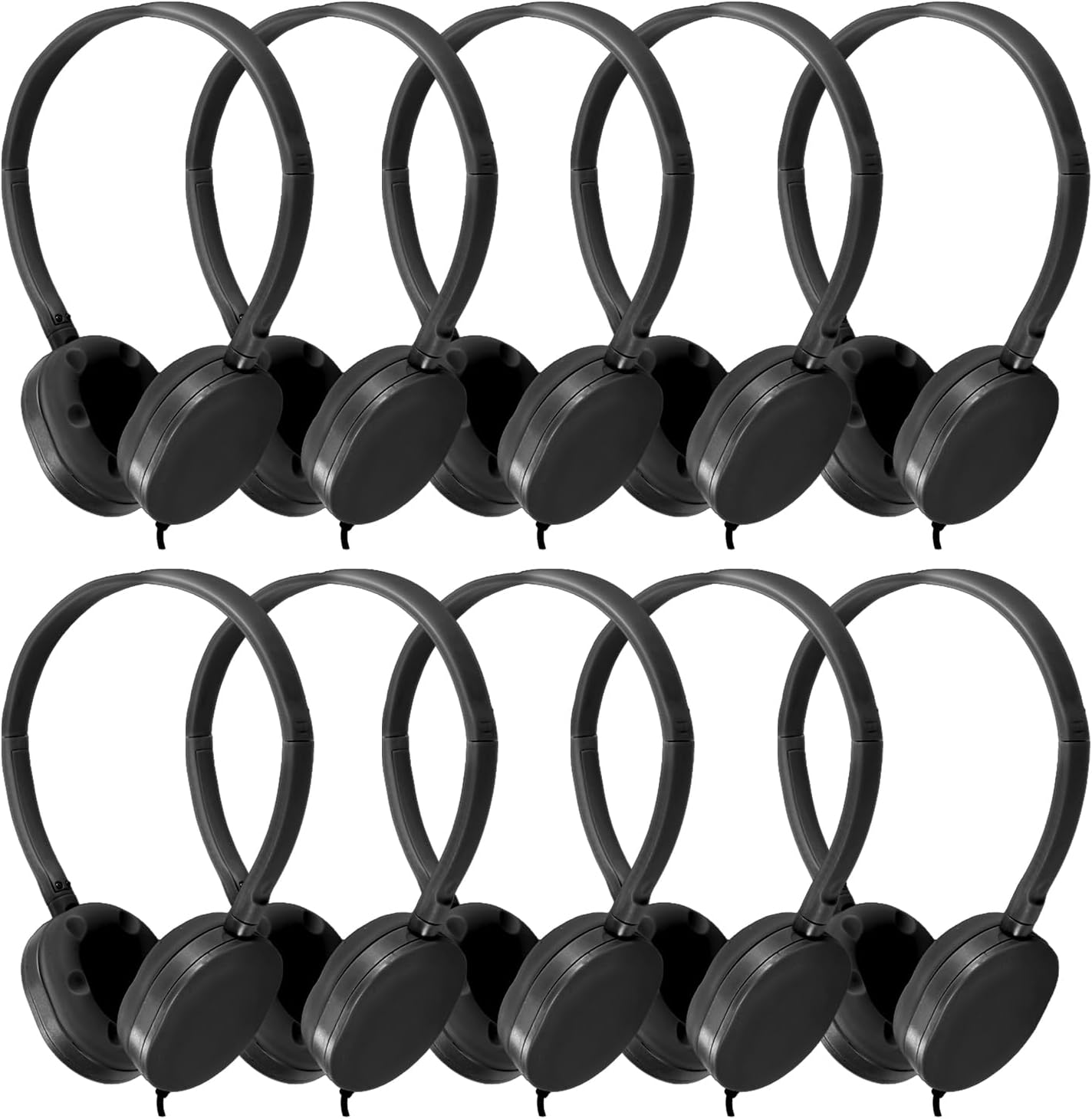 Amazon.com: 10 Pack Bulk Wired Headphones, On Ear with 3.5mm Jack, 4ft ...