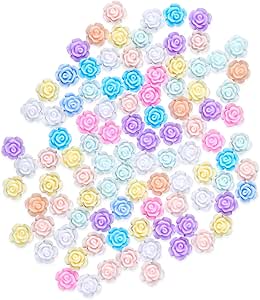Amazon.com: InnoHHustle 100 Pcs Mini Resin Rose Charms Flower Resin ...